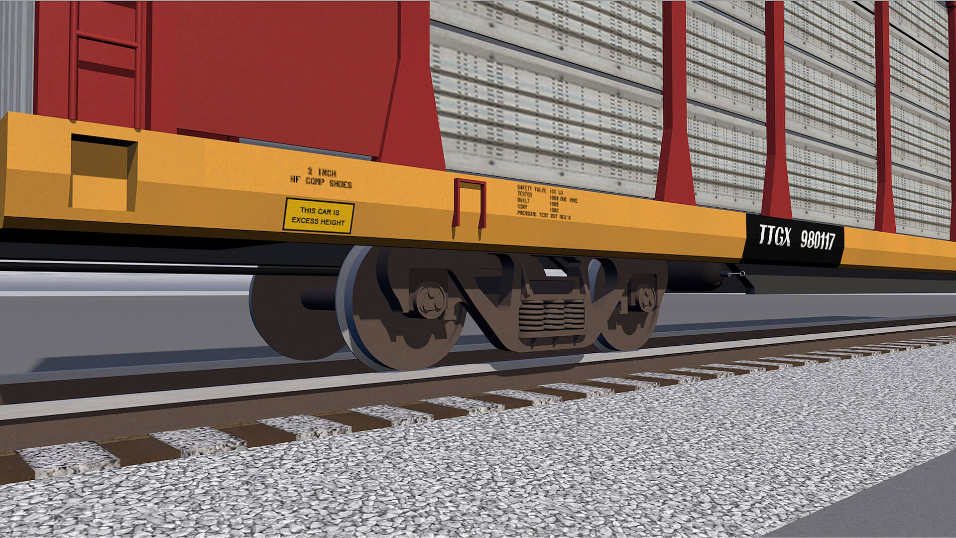 Train Car - Santa FE Autorack - Car Carrier 3D Model by SpiritSwitchboard