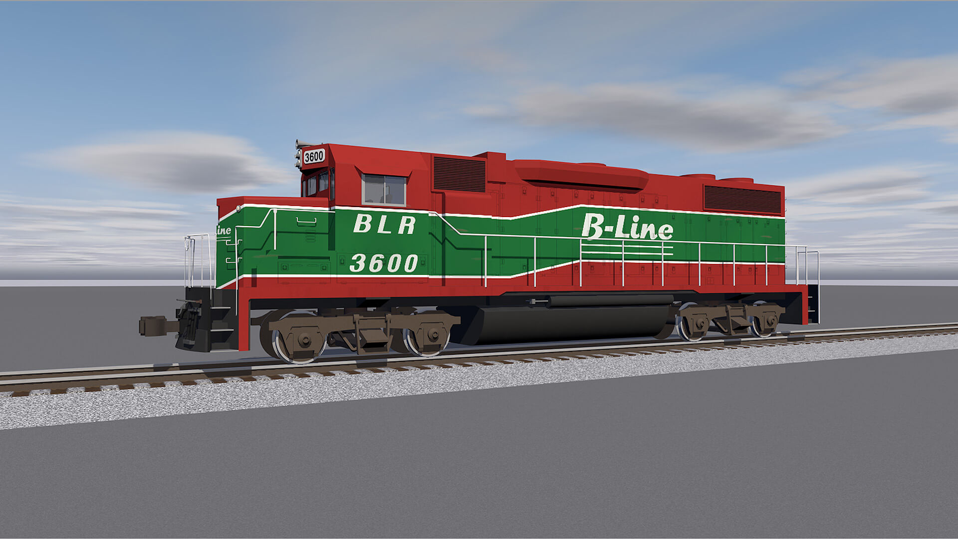 Train Engine - EMD GP38 3D Model by SpiritSwitchboard