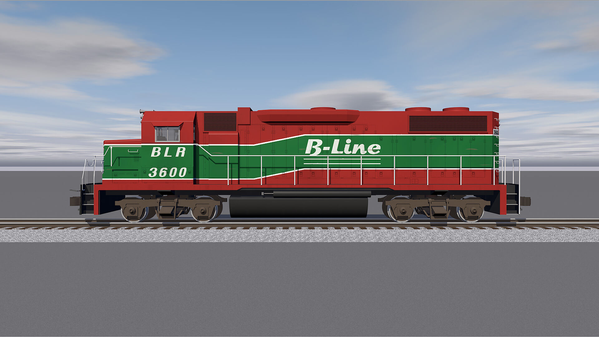 Train Engine - EMD GP38 3D Model by SpiritSwitchboard