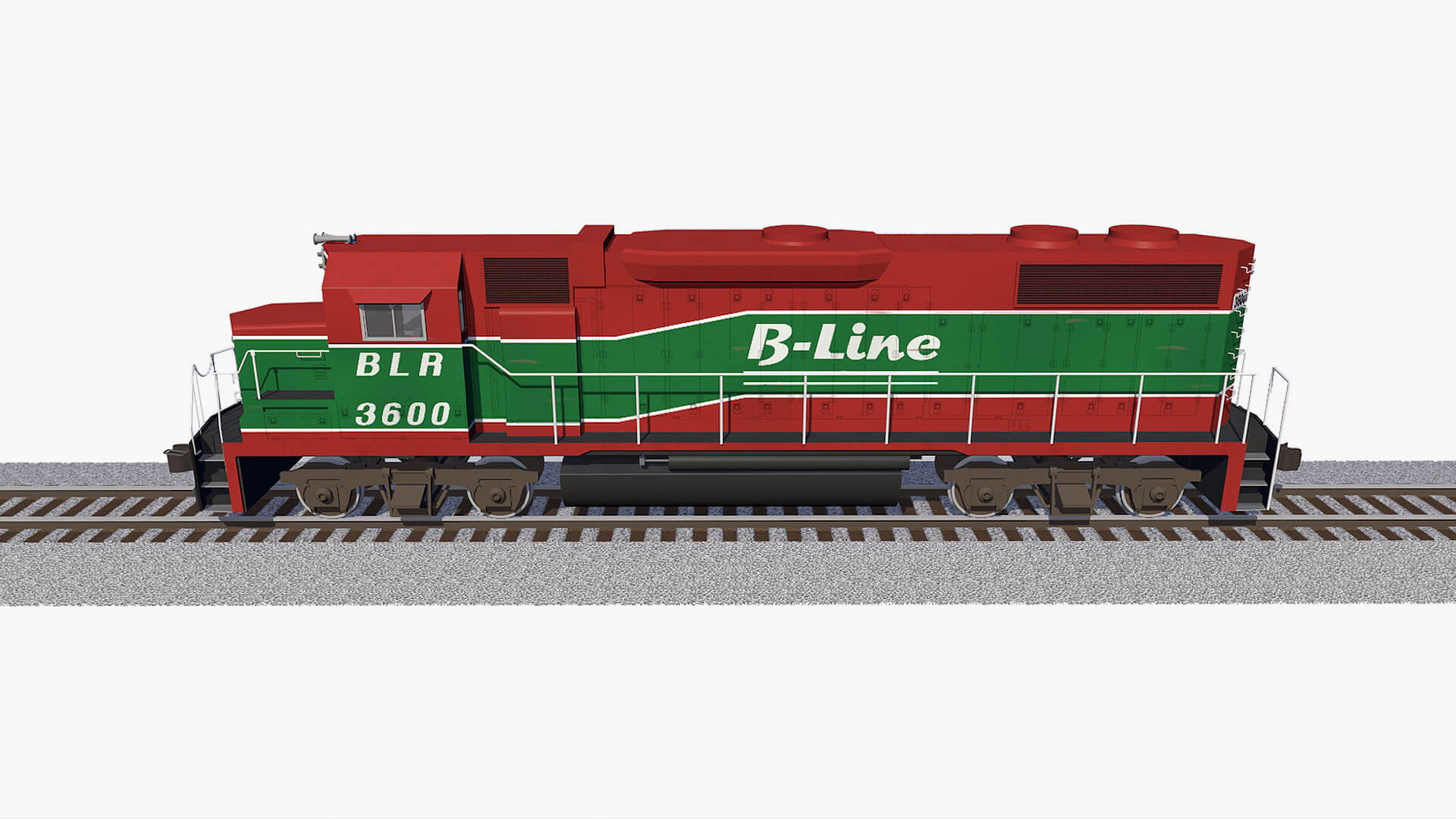 Train Engine - EMD GP38 3D Model by SpiritSwitchboard