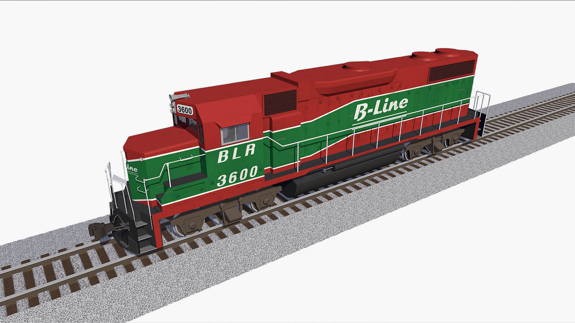Train Engine - EMD GP38 3D Model by SpiritSwitchboard
