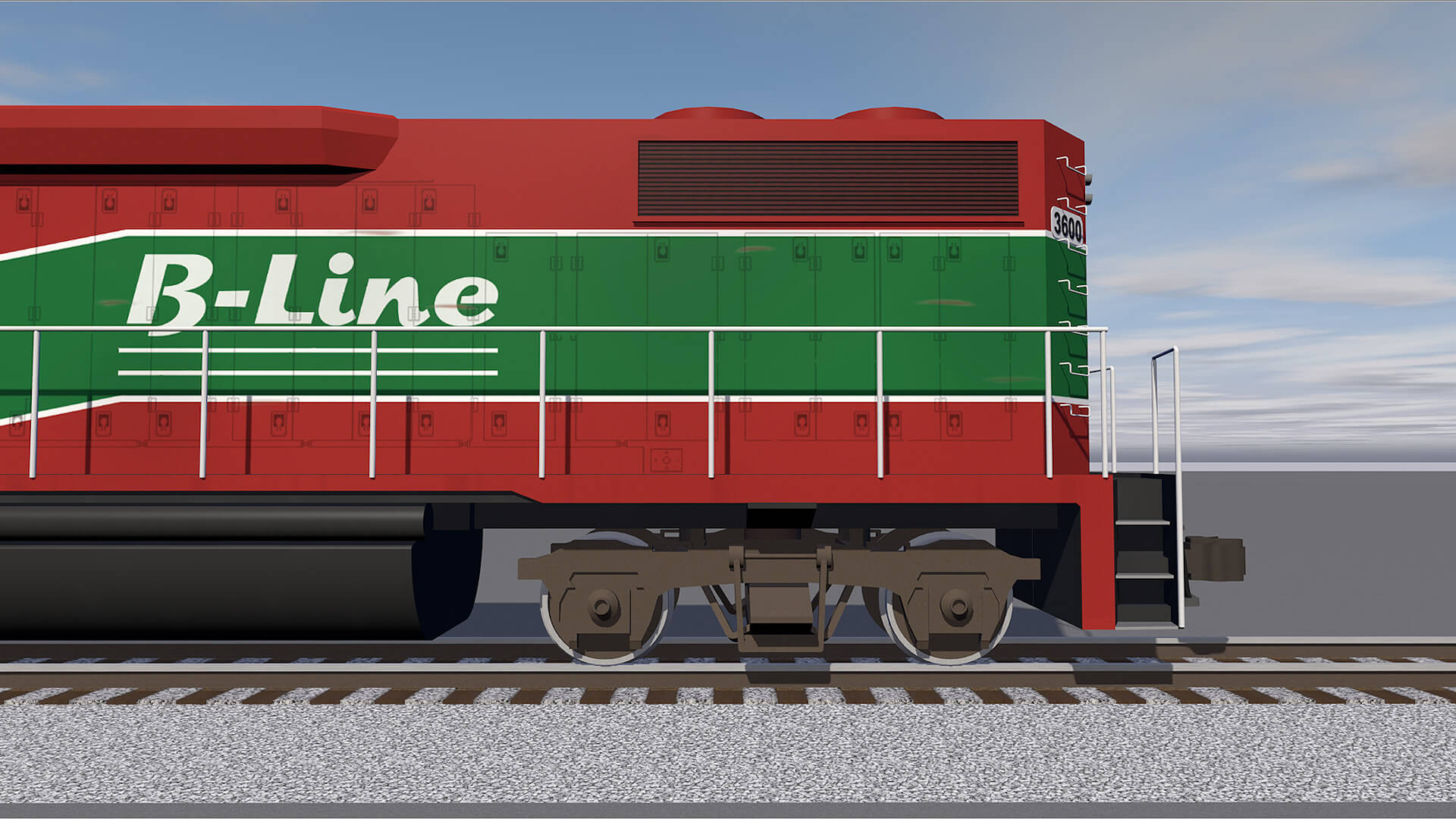 Train Engine - EMD GP38 3D Model by SpiritSwitchboard