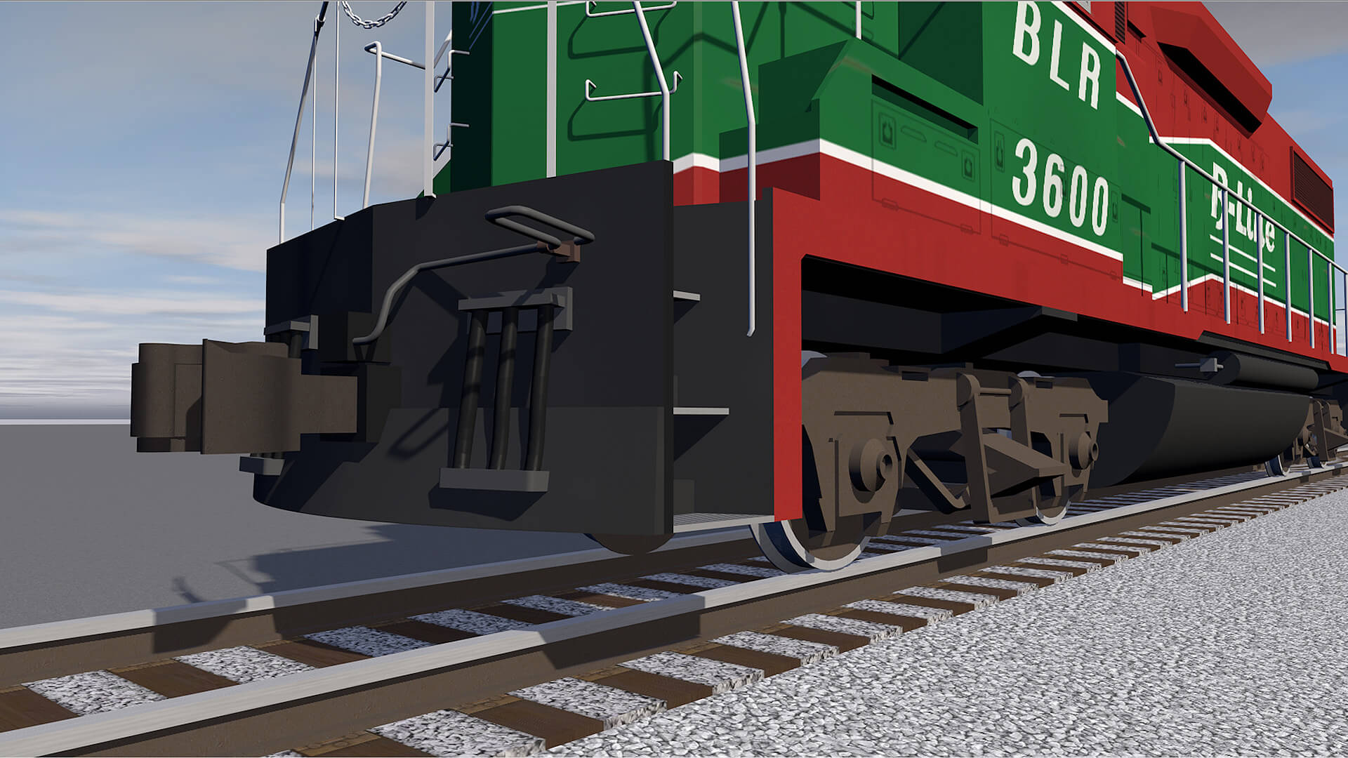 Train Engine - EMD GP38 3D Model by SpiritSwitchboard