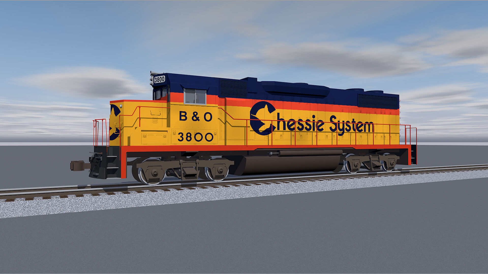 Train Engine - EMD GP38 - Chessie System 3D Model by SpiritSwitchboard