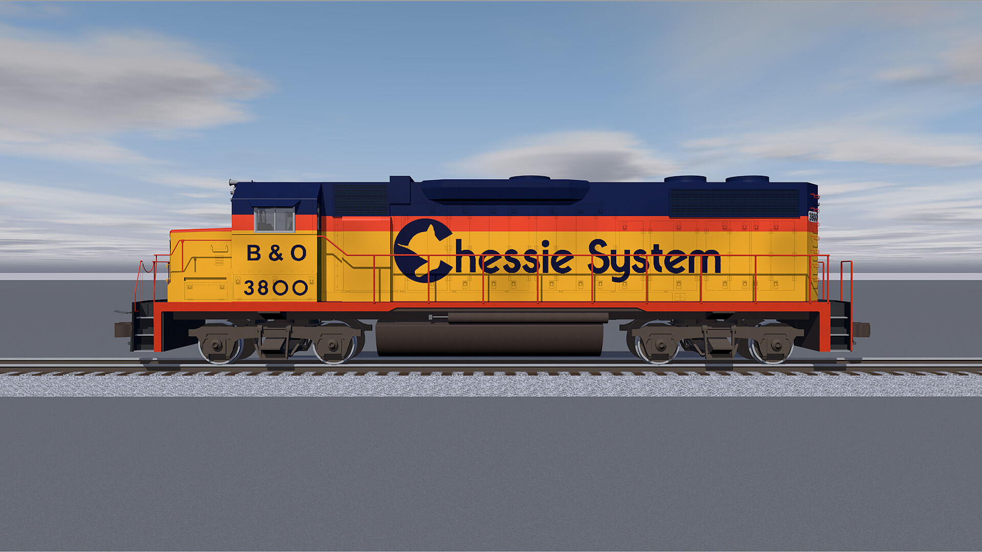 Train Engine - EMD GP38 - Chessie System 3D Model by SpiritSwitchboard