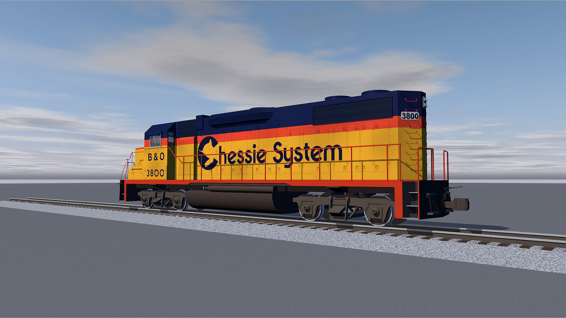 Train Engine - EMD GP38 - Chessie System 3D Model by SpiritSwitchboard