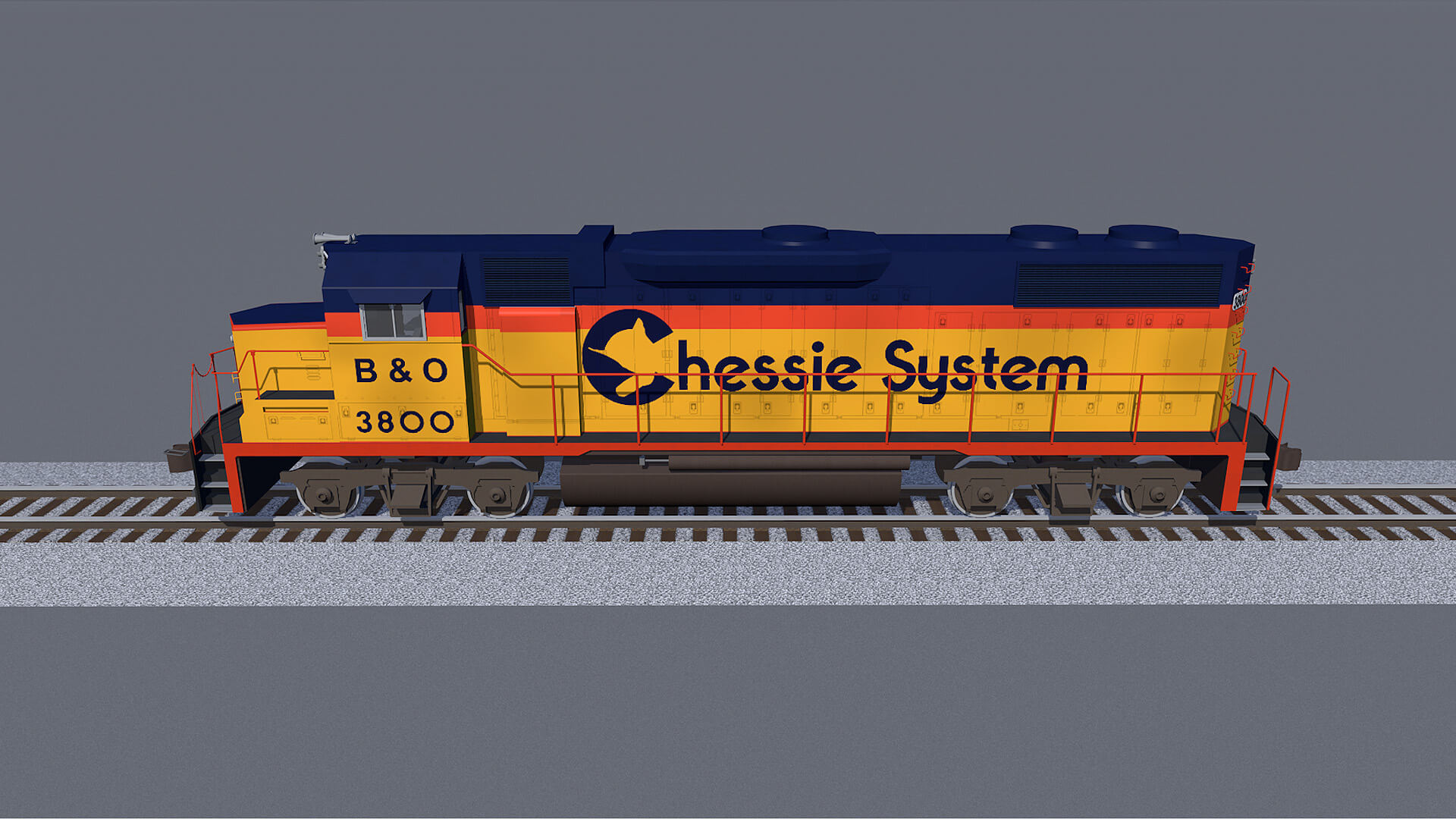 Train Engine - EMD GP38 - Chessie System 3D Model by SpiritSwitchboard