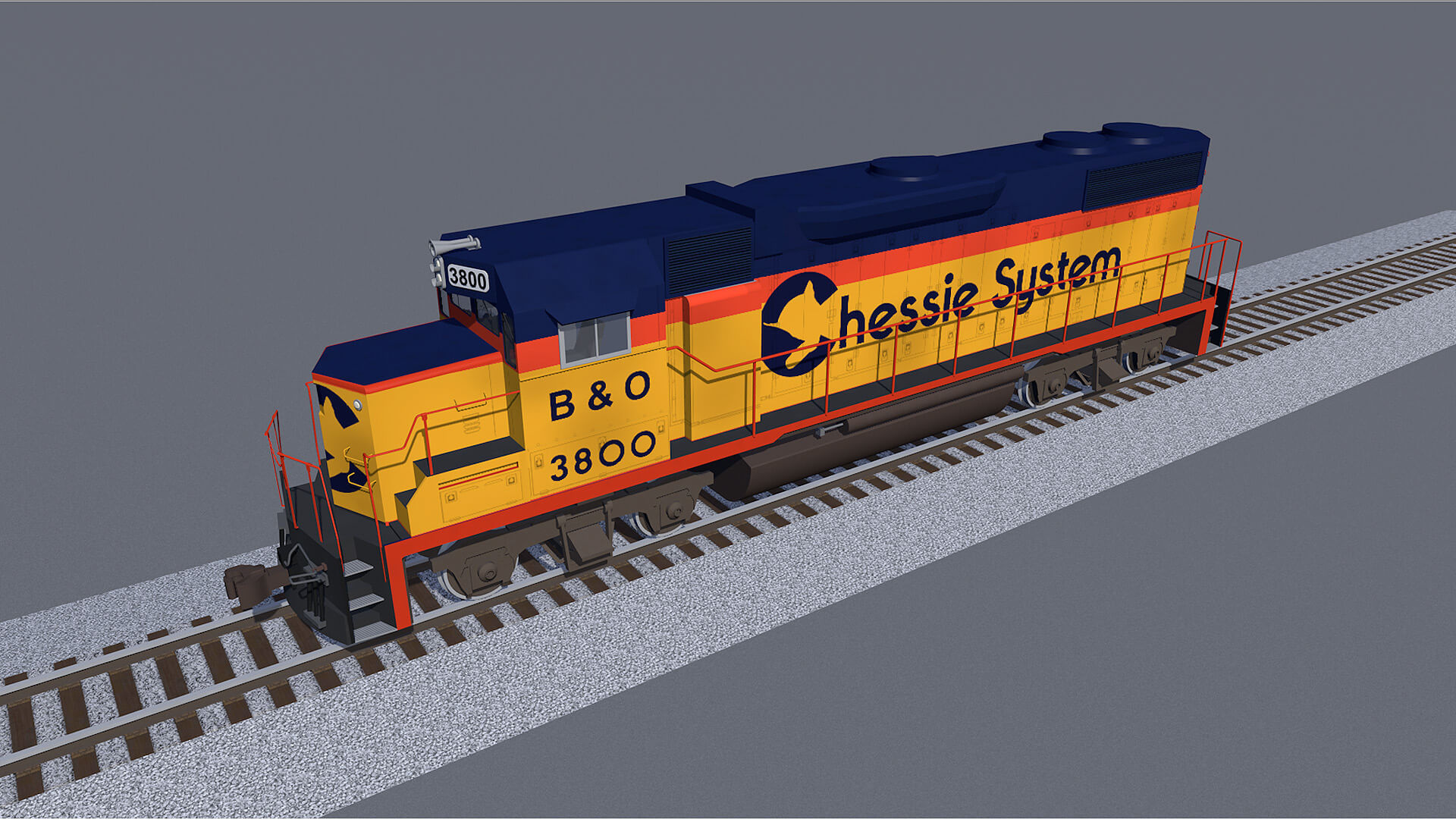 Train Engine - EMD GP38 - Chessie System 3D Model by SpiritSwitchboard