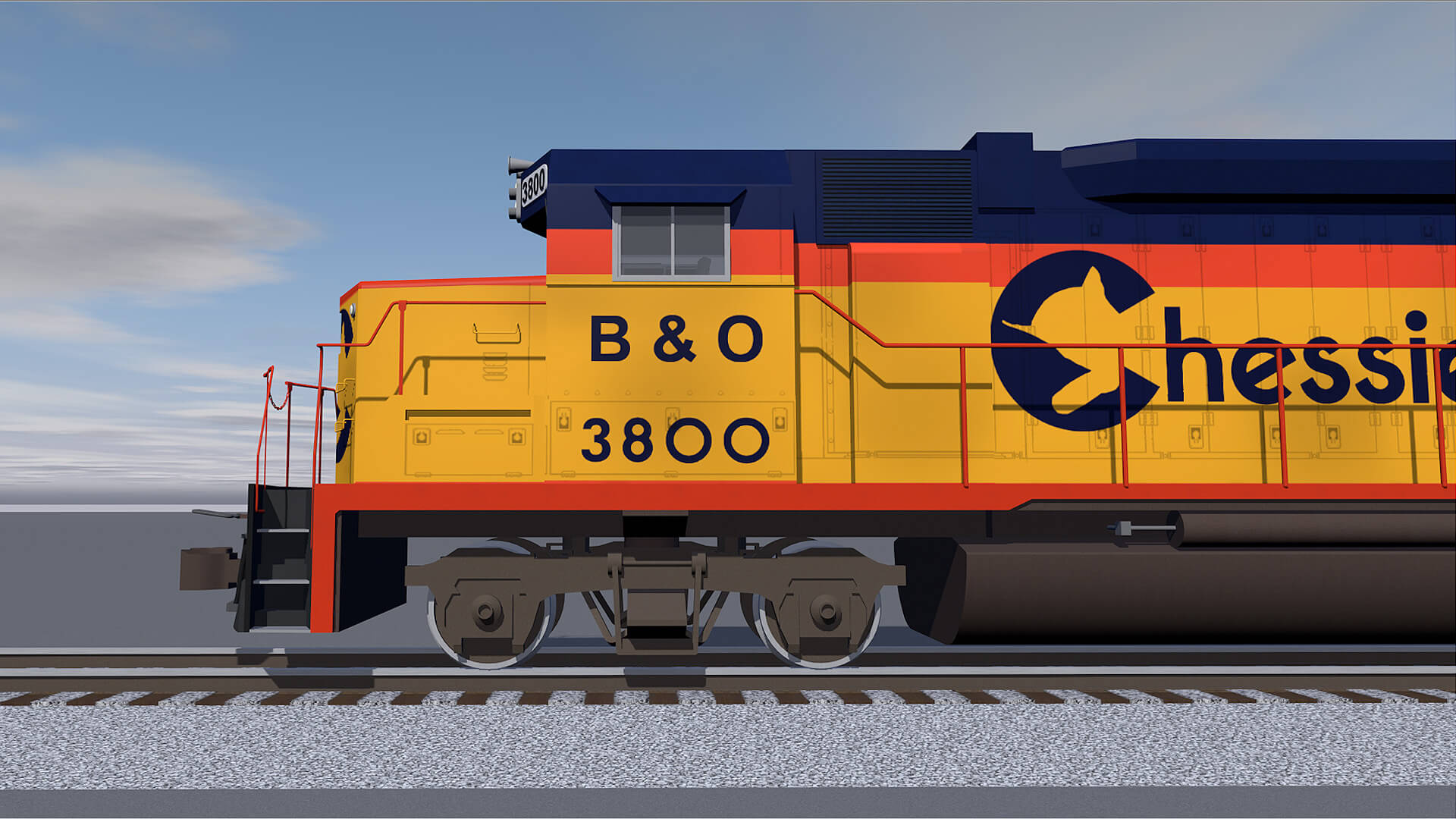 Train Engine - EMD GP38 - Chessie System 3D Model by SpiritSwitchboard