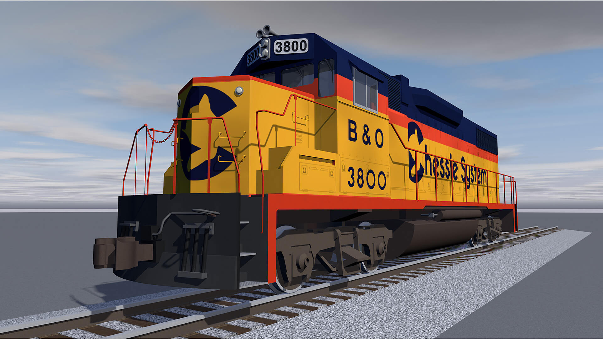 Train Engine - EMD GP38 - Chessie System 3D Model by SpiritSwitchboard