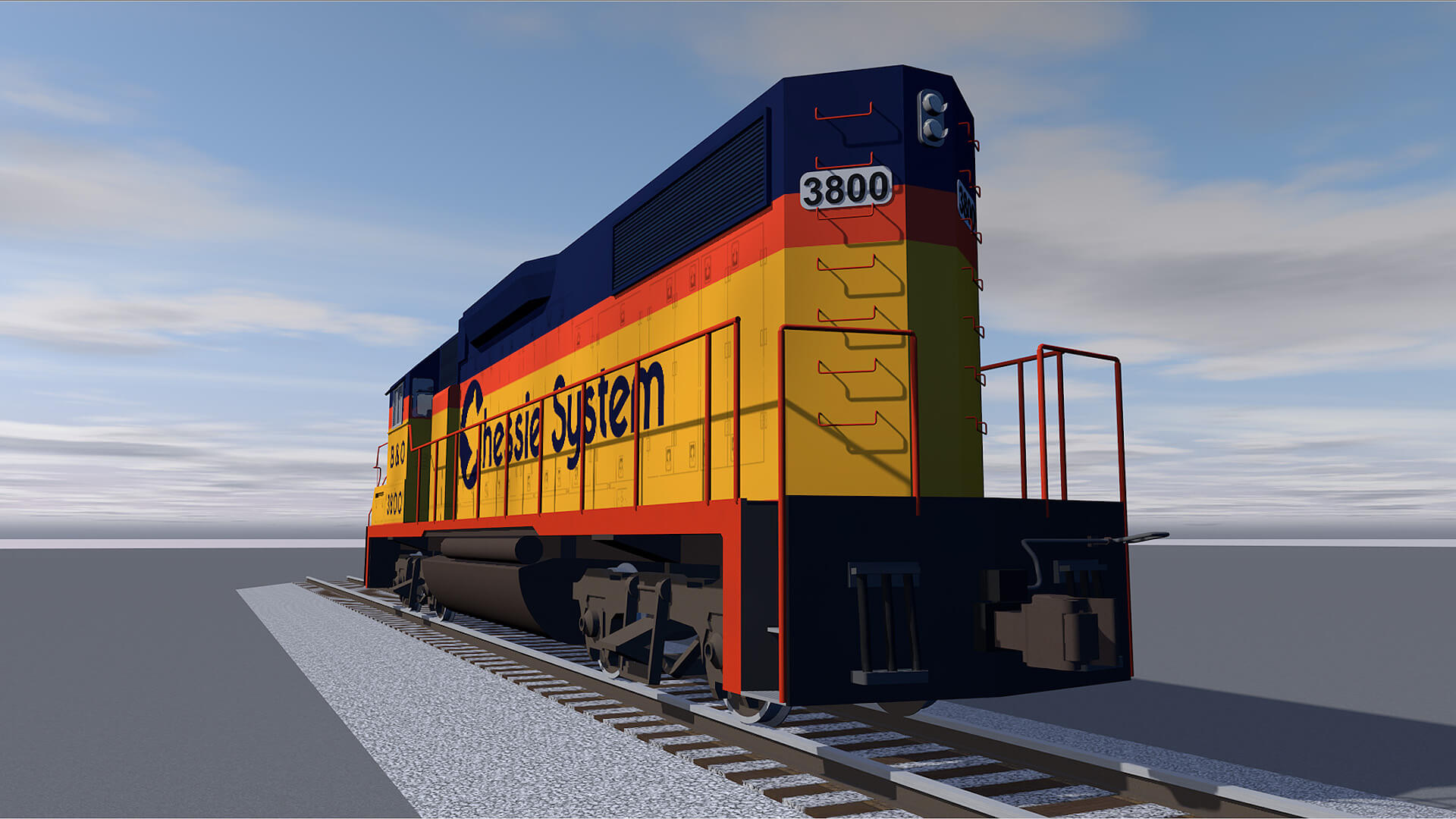 Train Engine - EMD GP38 - Chessie System 3D Model by SpiritSwitchboard