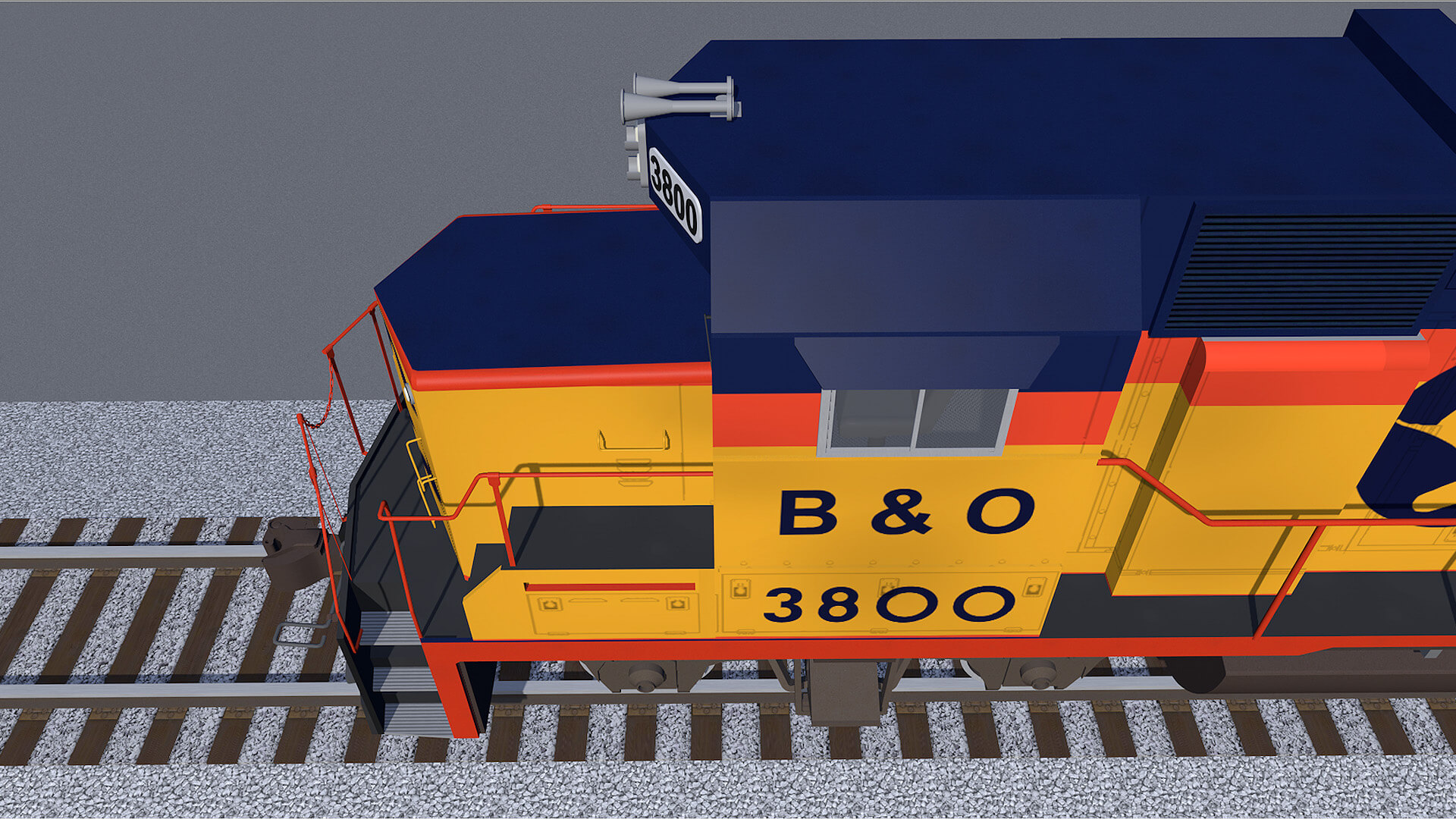 Train Engine - EMD GP38 - Chessie System 3D Model by SpiritSwitchboard