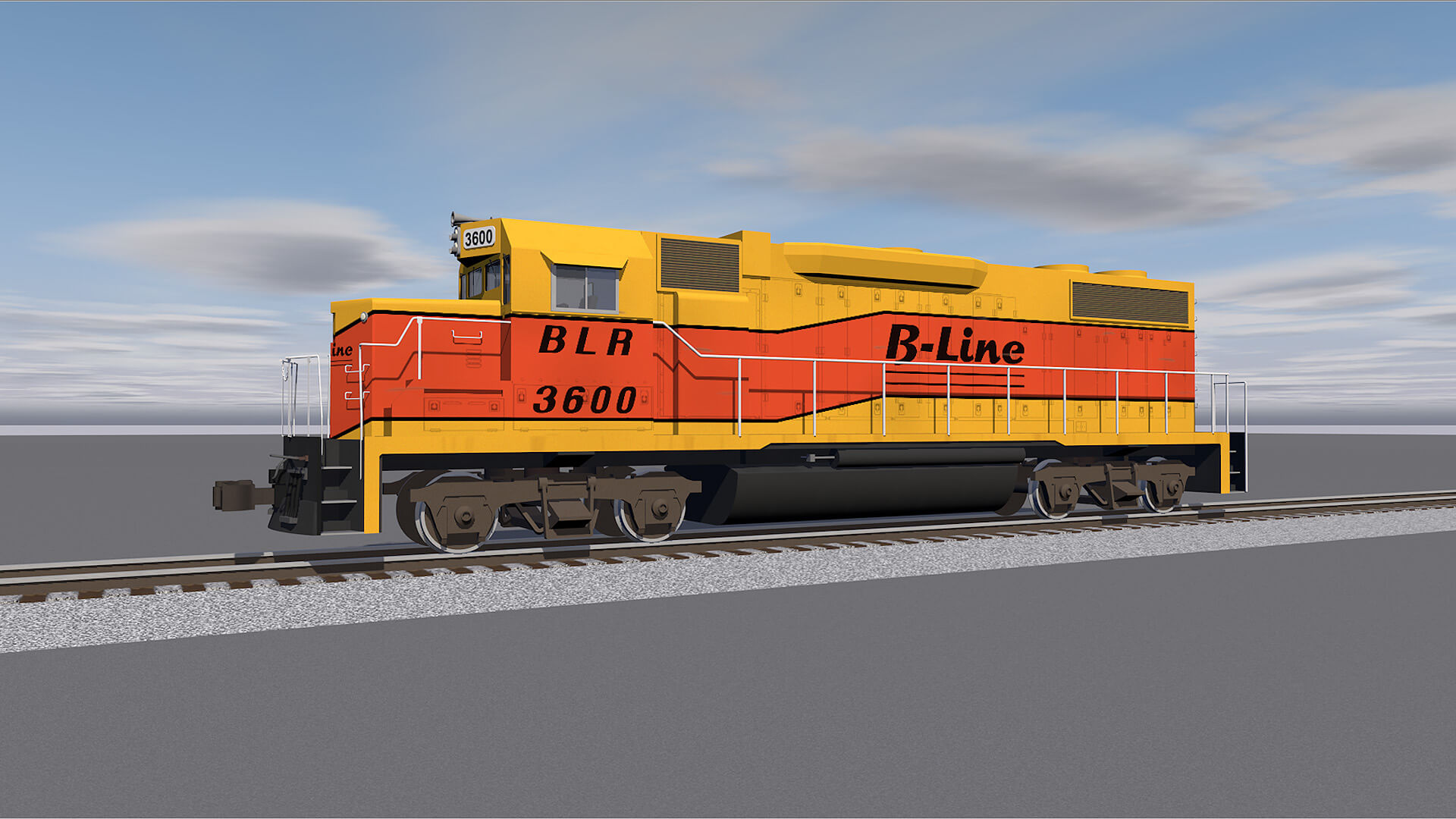 Train Engine - EMD GP38 3D Model by SpiritSwitchboard