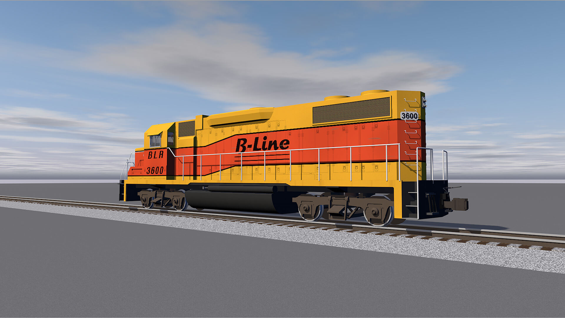 Train Engine - EMD GP38 3D Model by SpiritSwitchboard