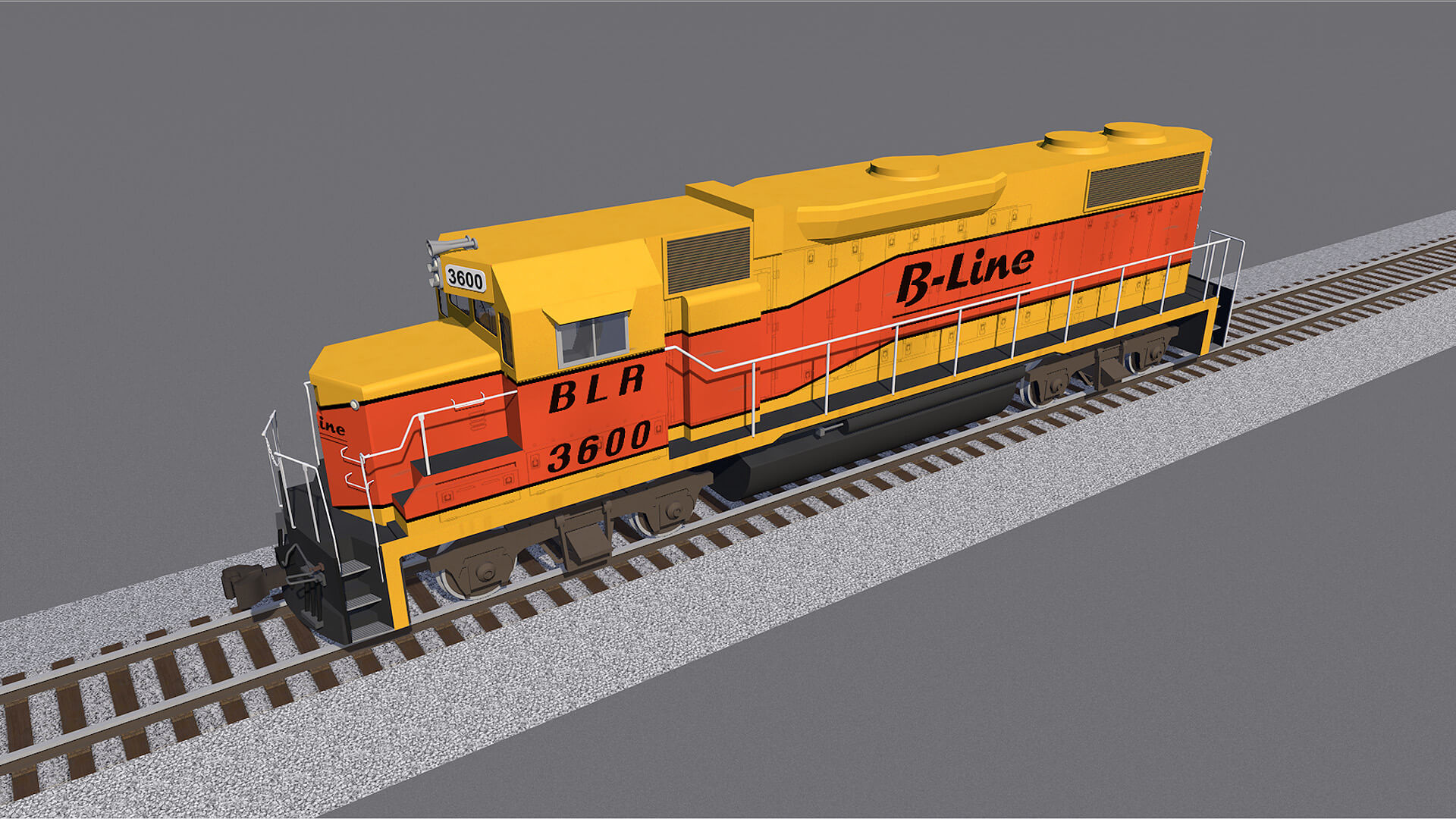 Train Engine - EMD GP38 3D Model by SpiritSwitchboard