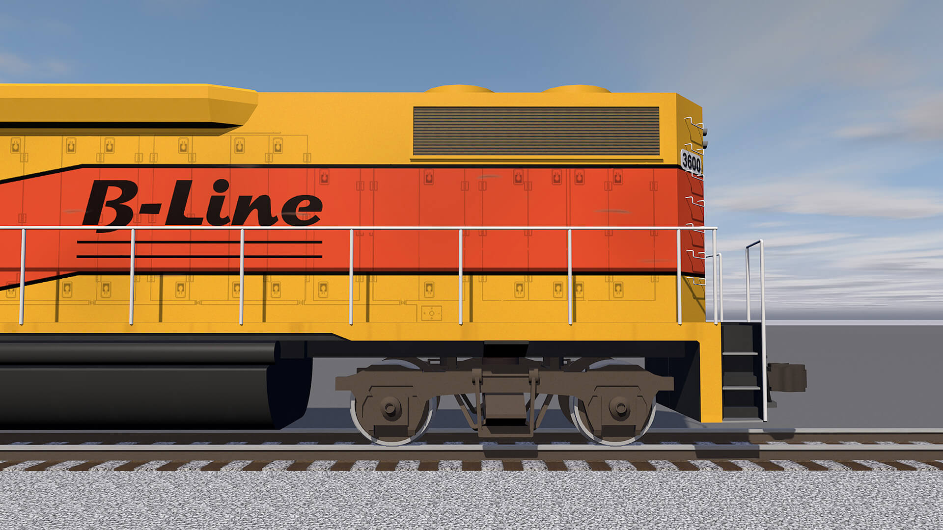 Train Engine - EMD GP38 3D Model by SpiritSwitchboard