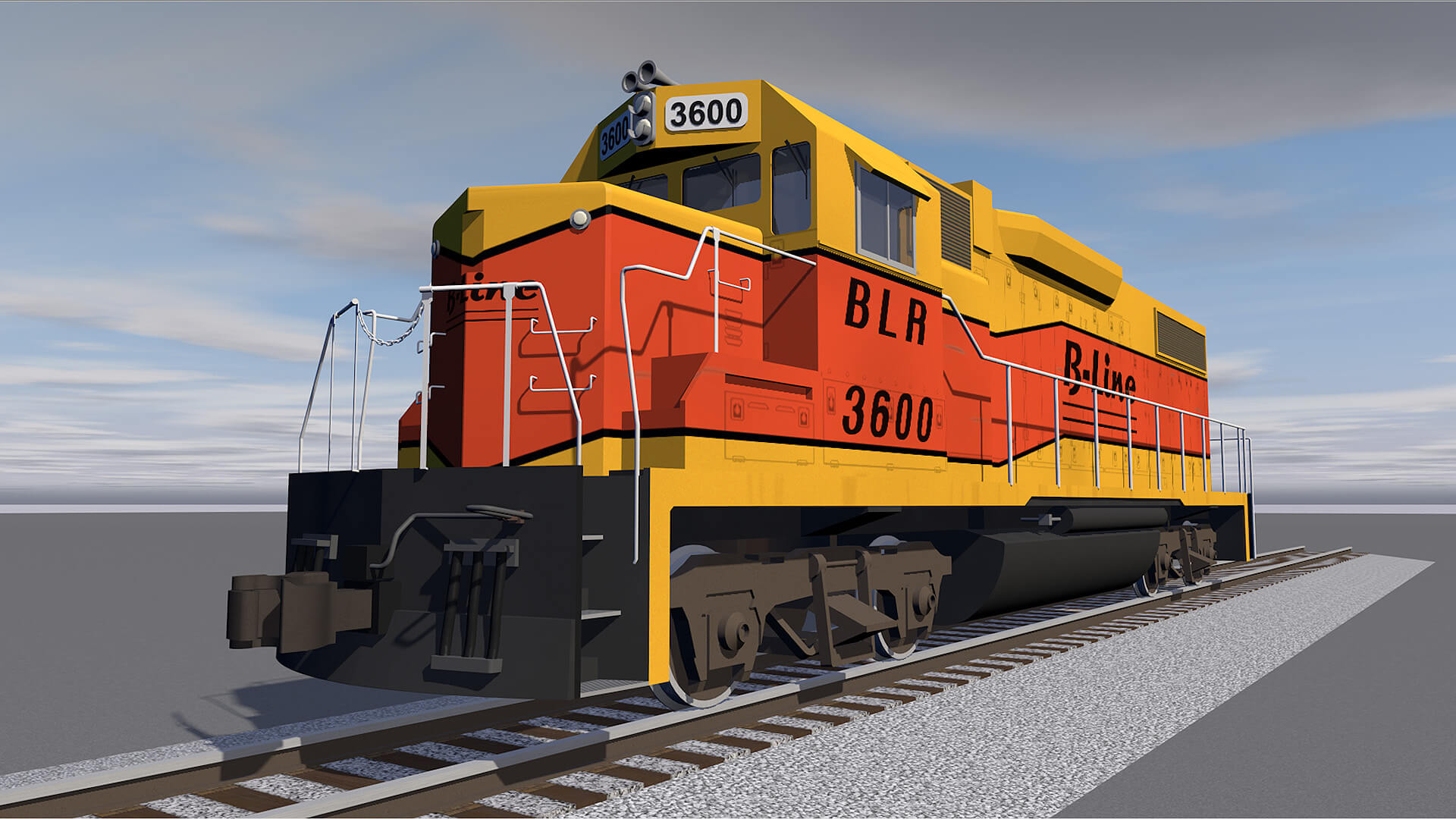 Train Engine - EMD GP38 3D Model by SpiritSwitchboard