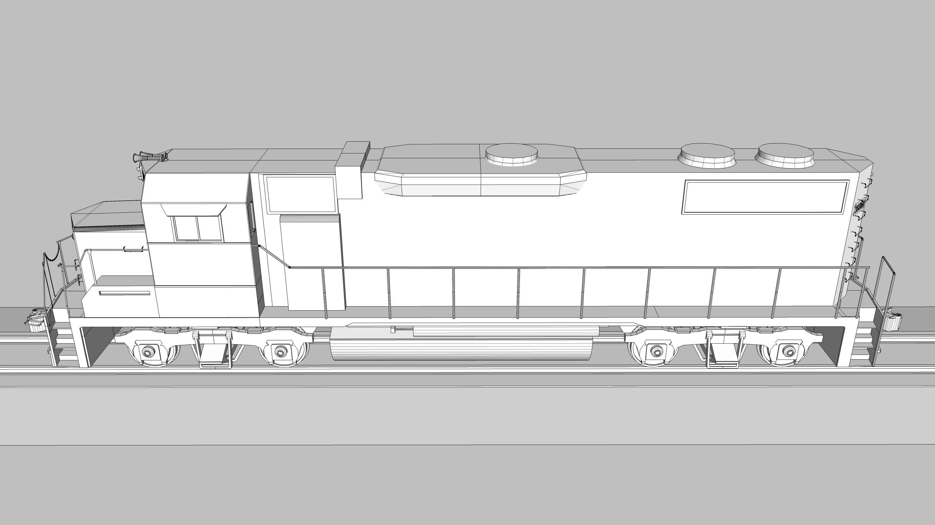 Train Engine - EMD GP38 3D Model by SpiritSwitchboard
