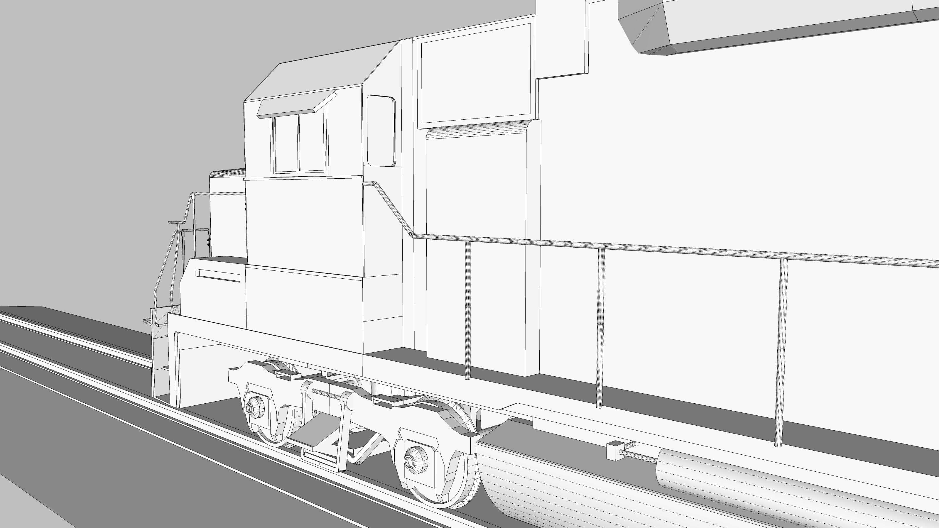Train Engine - EMD GP38 3D Model by SpiritSwitchboard