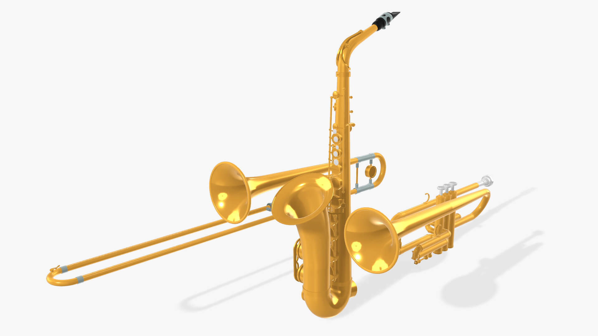 Horn Section Model Pack - Saxophone Trumpet and Trombone by ...