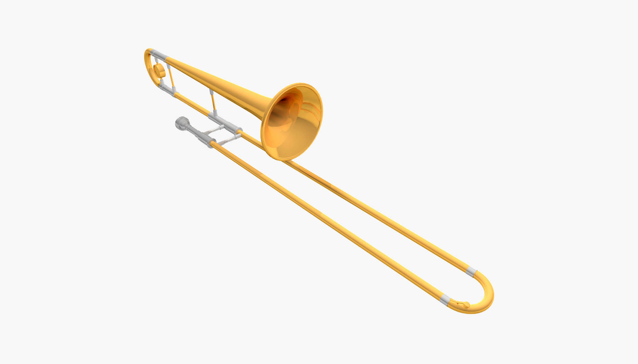 Trombone - Brass Horn Musical Instrument 3D Model by SpiritSwitchboard