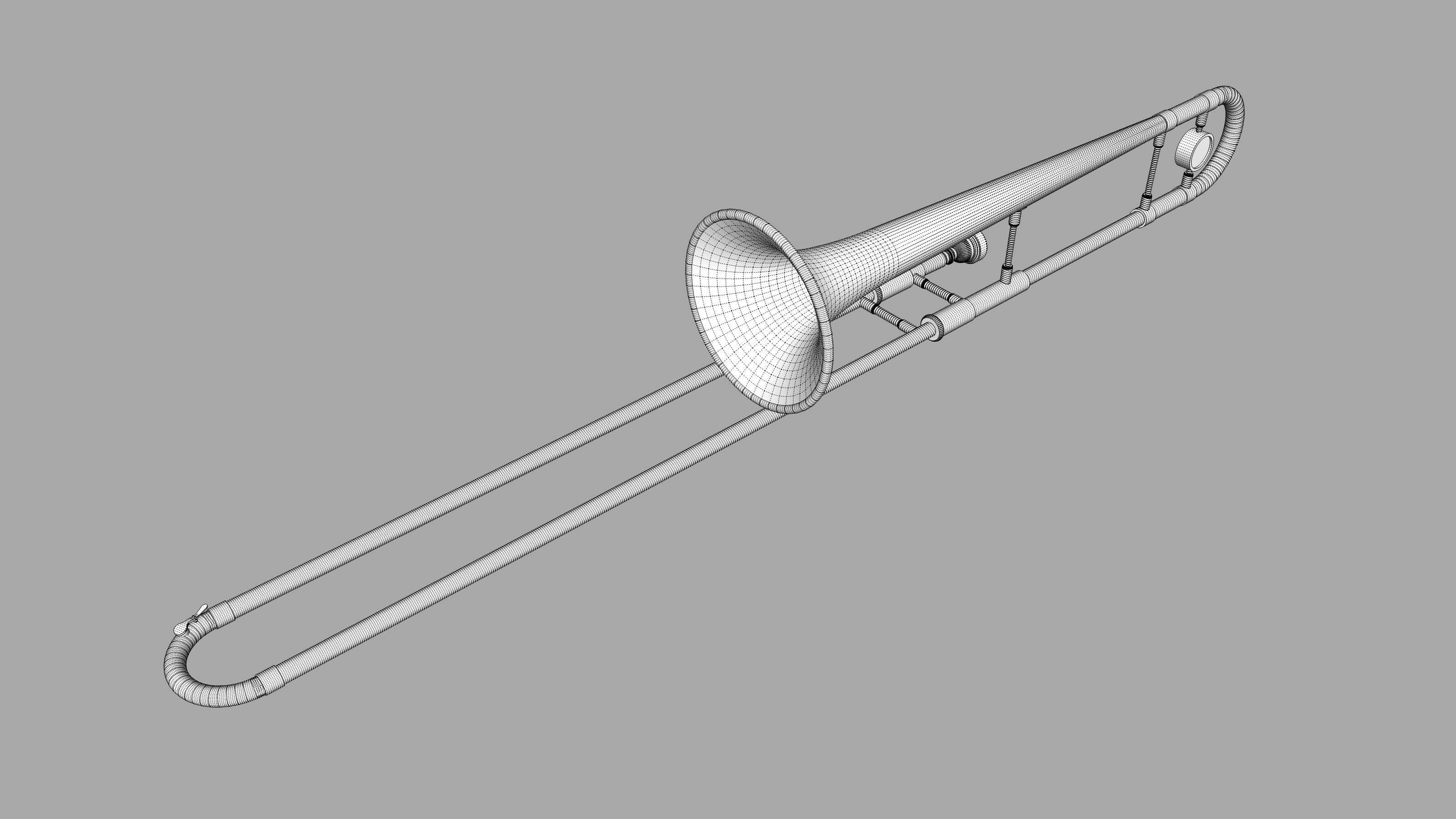 Trombone - Brass Horn Musical Instrument 3D Model by SpiritSwitchboard