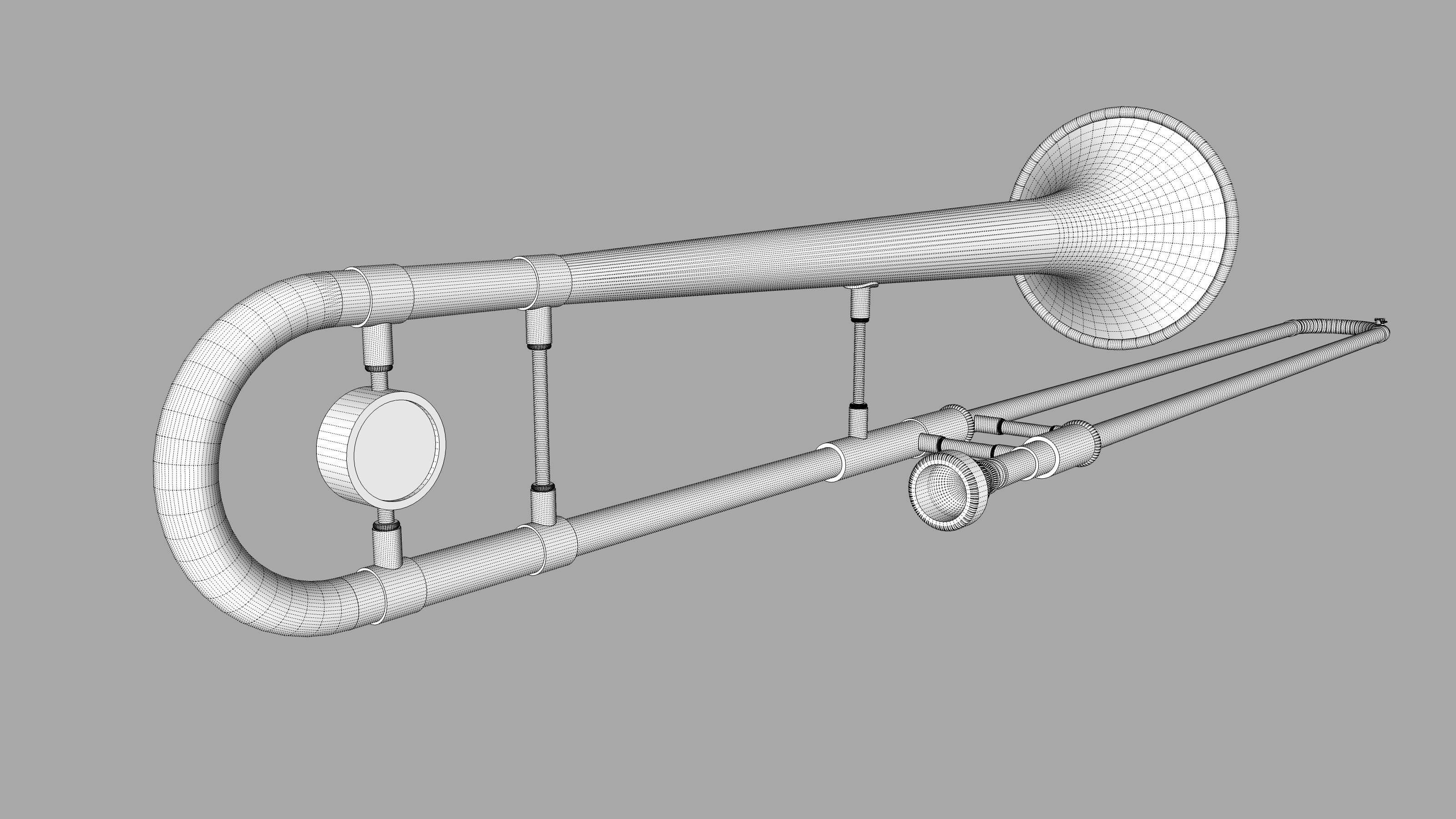 Trombone - Brass Horn Musical Instrument 3D Model by SpiritSwitchboard