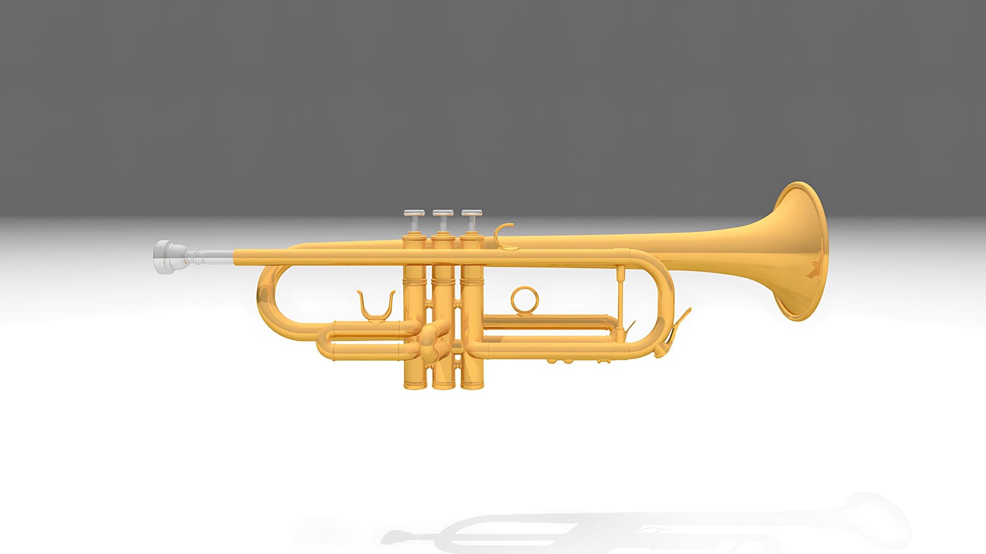 Trumpet - Brass Horn Musical Instrument 3D Model by SpiritSwitchboard