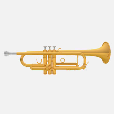 Trumpet - Brass Horn Musical Instrument 3D Model by SpiritSwitchboard