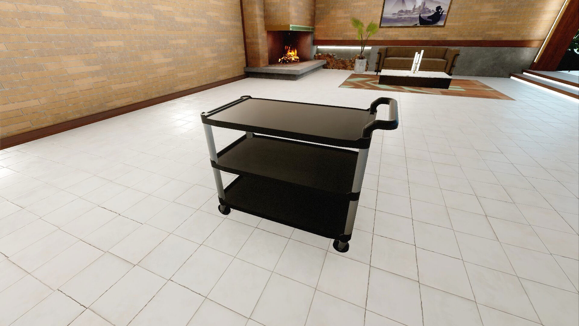 Utility Cart - Maid's Cart - Prop Model by SpiritSwitchboard