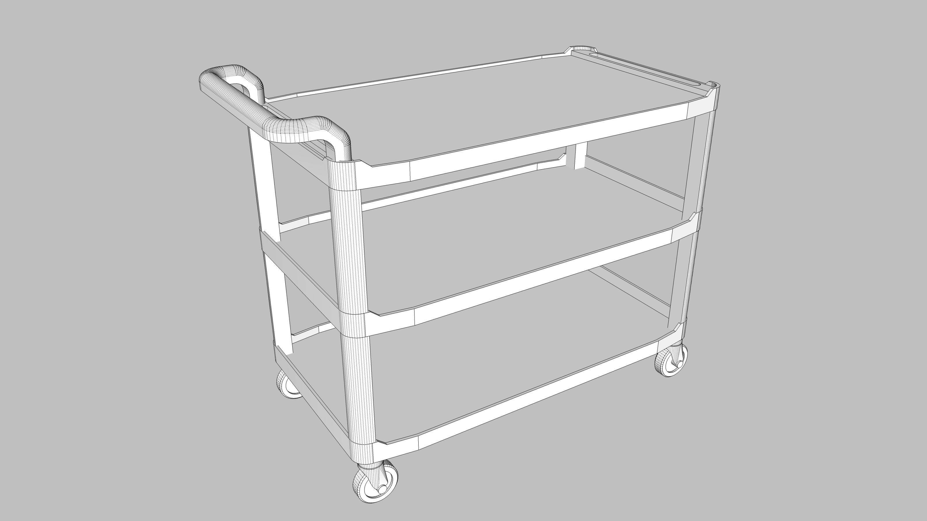 Utility Cart - Maid's Cart - Prop Model by SpiritSwitchboard