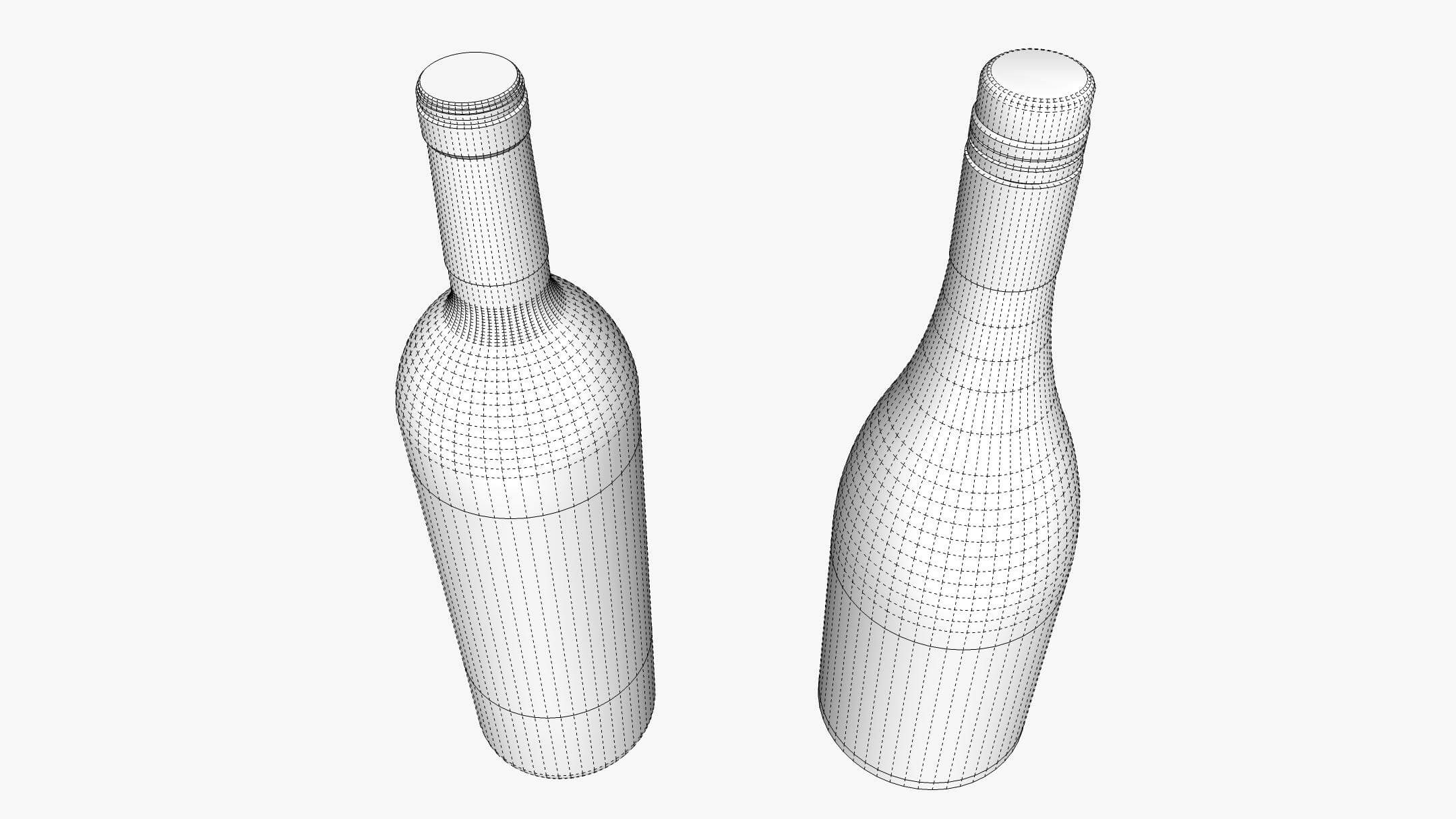 Wine Bottles - 3D Model by SpiritSwitchboard