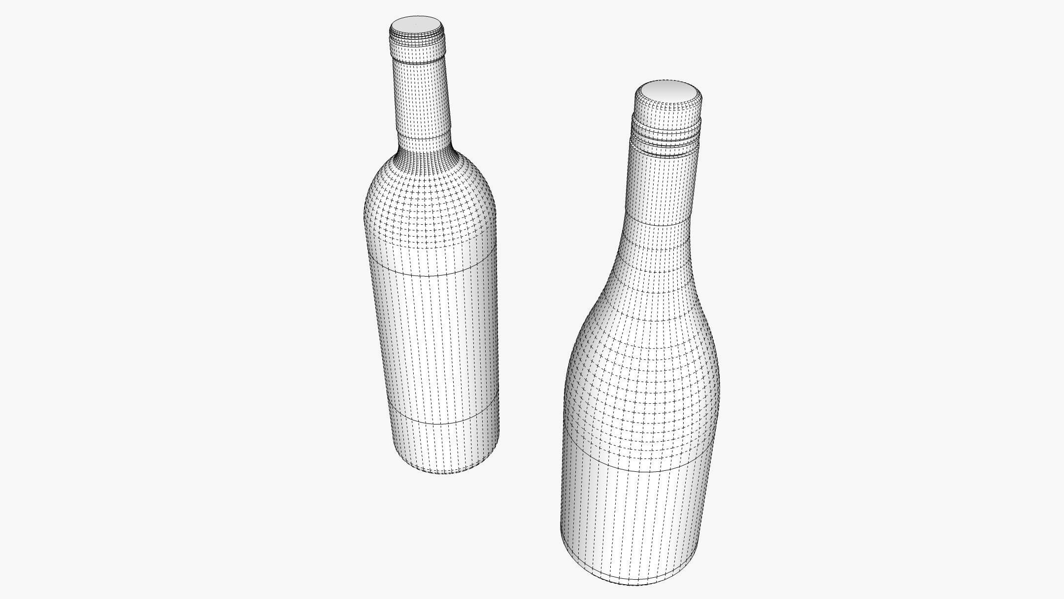 Wine Bottles - 3D Model by SpiritSwitchboard