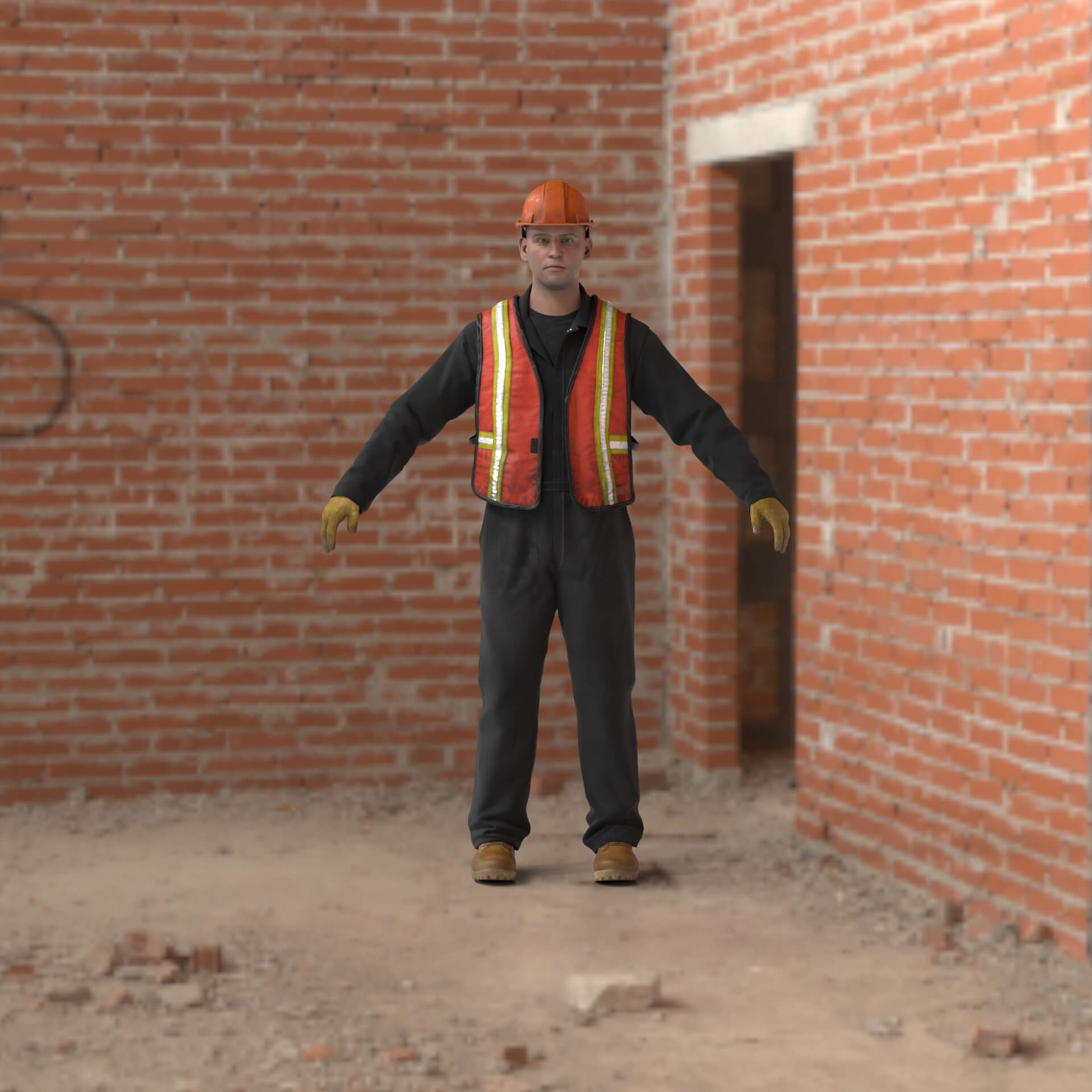 Construction Worker 3D Model – Rigged by Spunky 3D