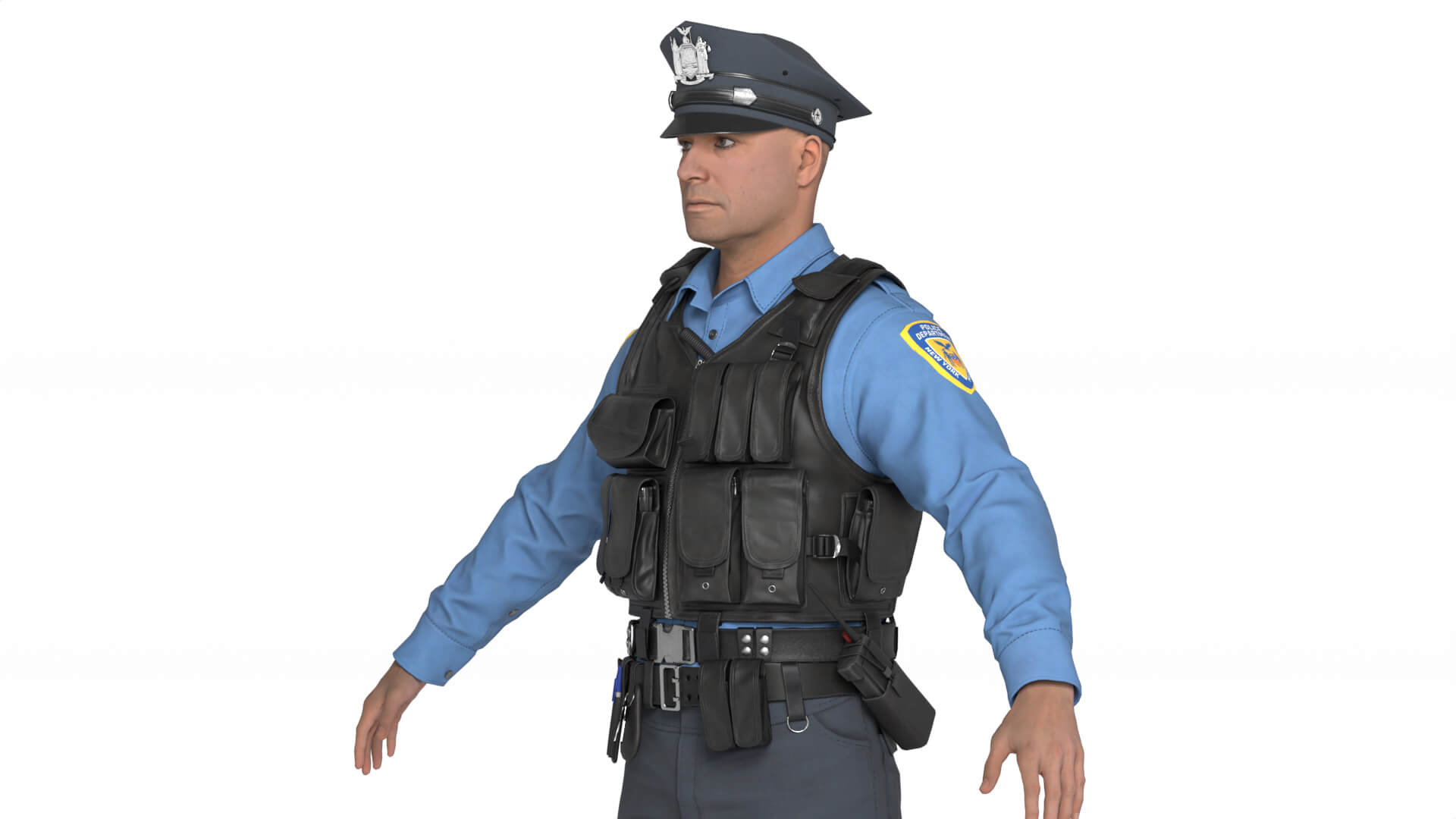 Police Officer Rigged - 3D Model by Spunky 3D