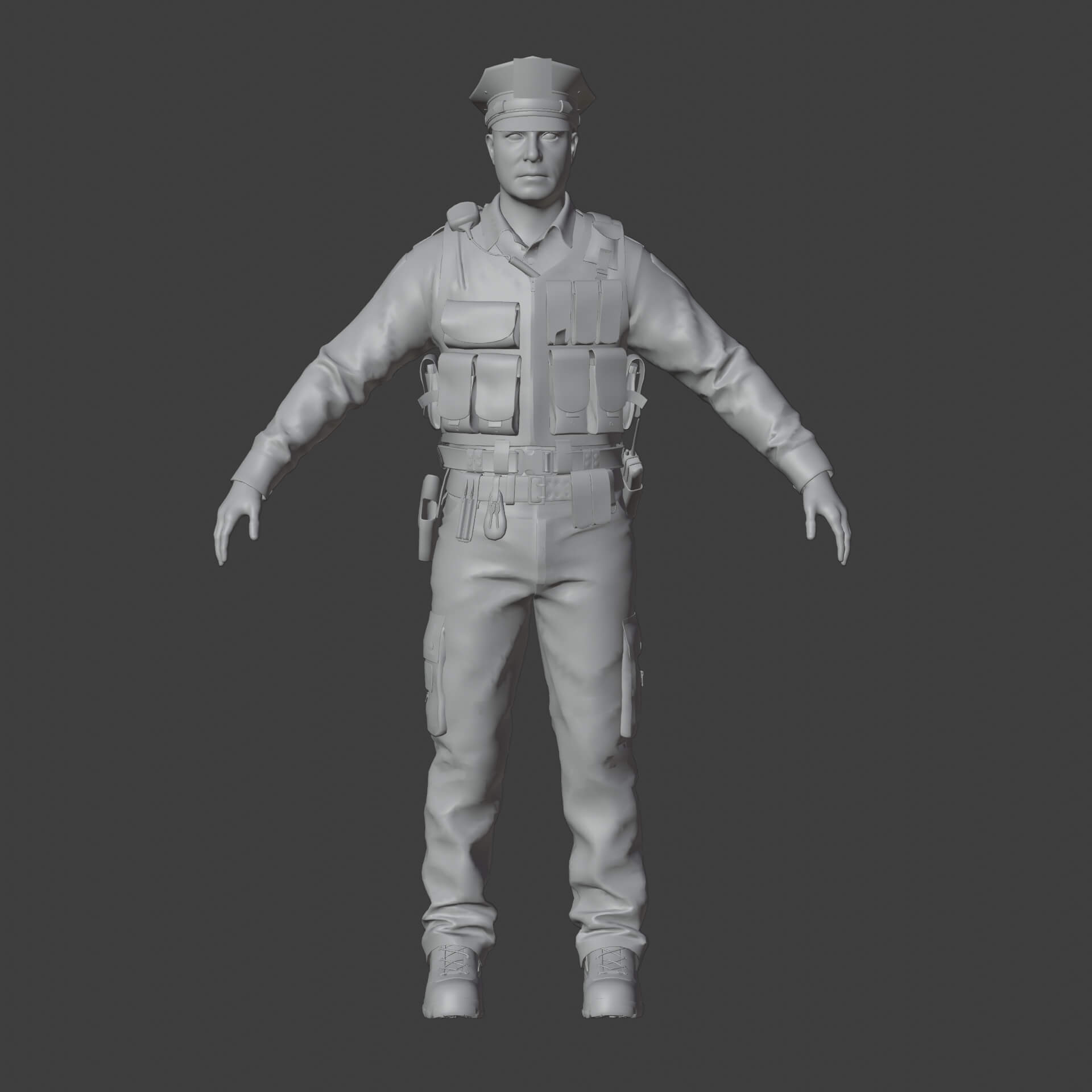 Police Officer Rigged - 3D Model by Spunky 3D