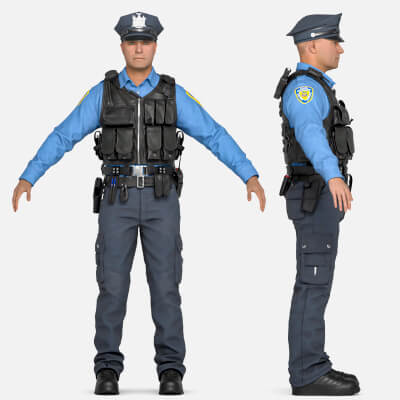 Police Officer Rigged - 3D Model by Spunky 3D