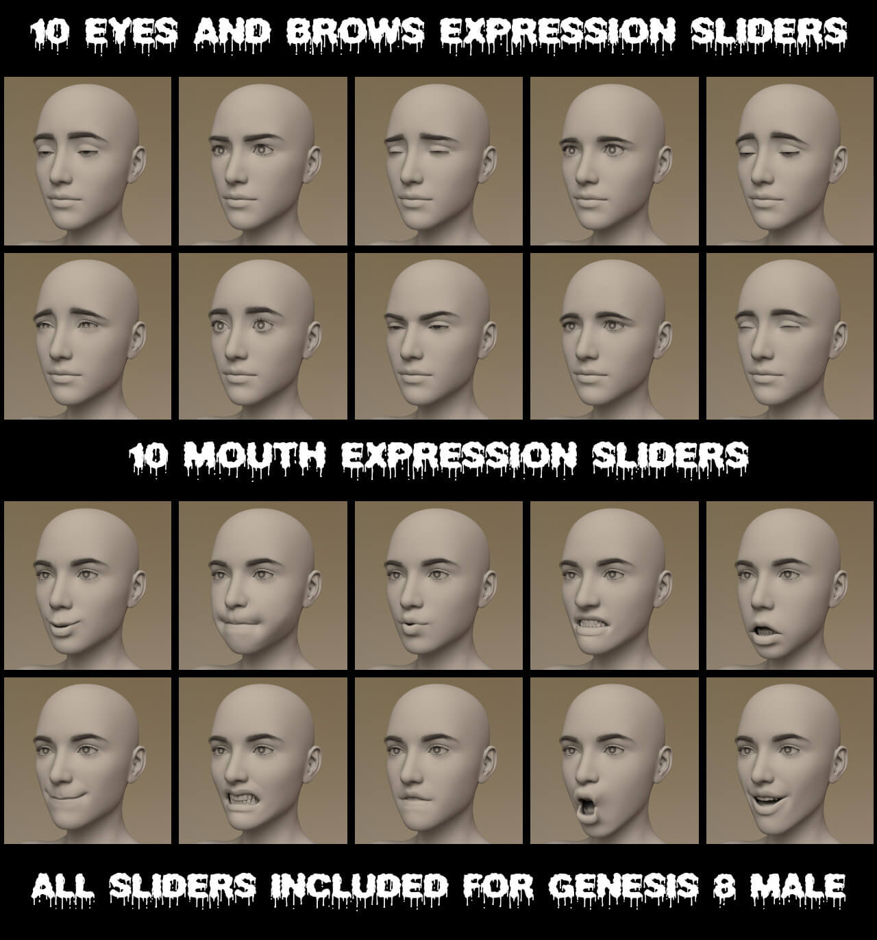 What an Expression 2 for G8F and G8M - Daz Content by SquarePeg3D