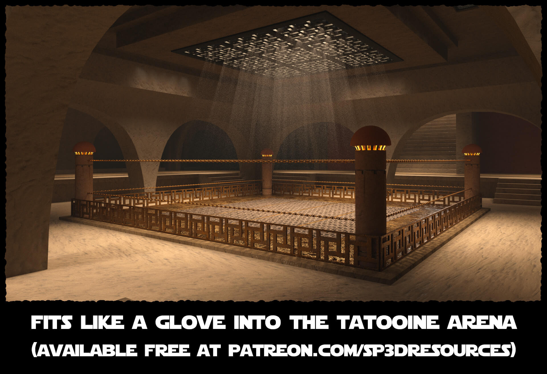 Jabboxing Ring Prop - Daz Content by SquarePeg3D