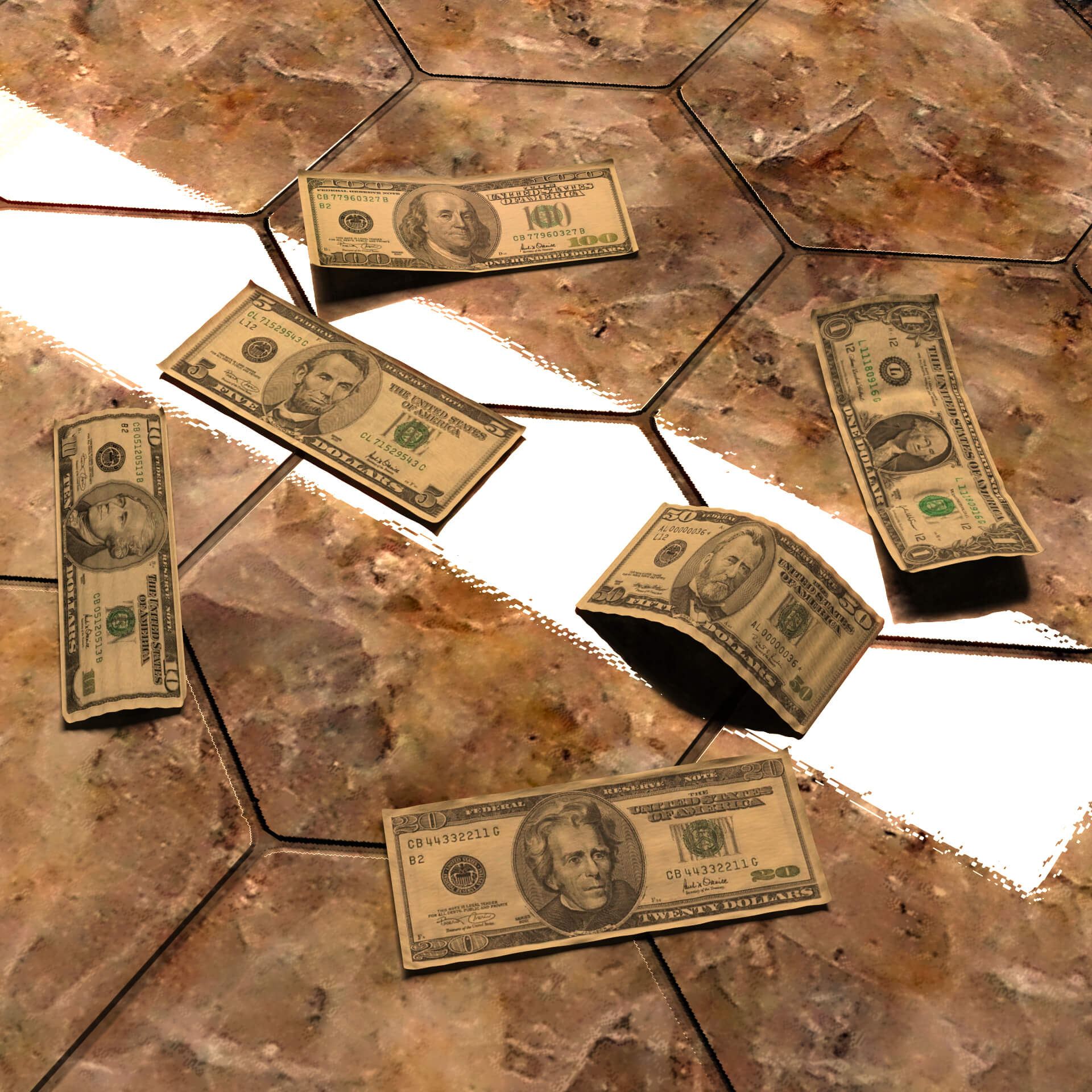 Morphing Money Props - Free Daz Content by SquarePeg3D