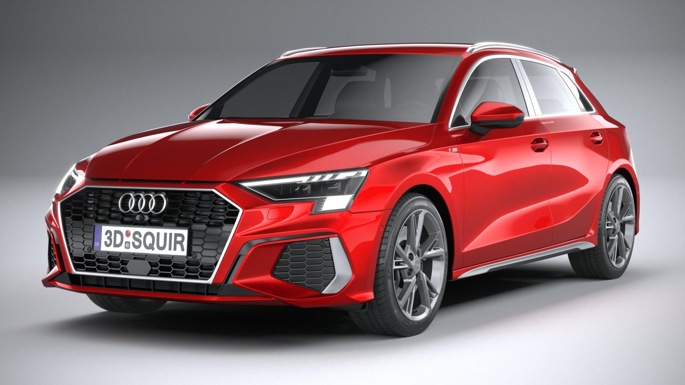 Audi A3 S-Line 2021 3D Model by SQUIR
