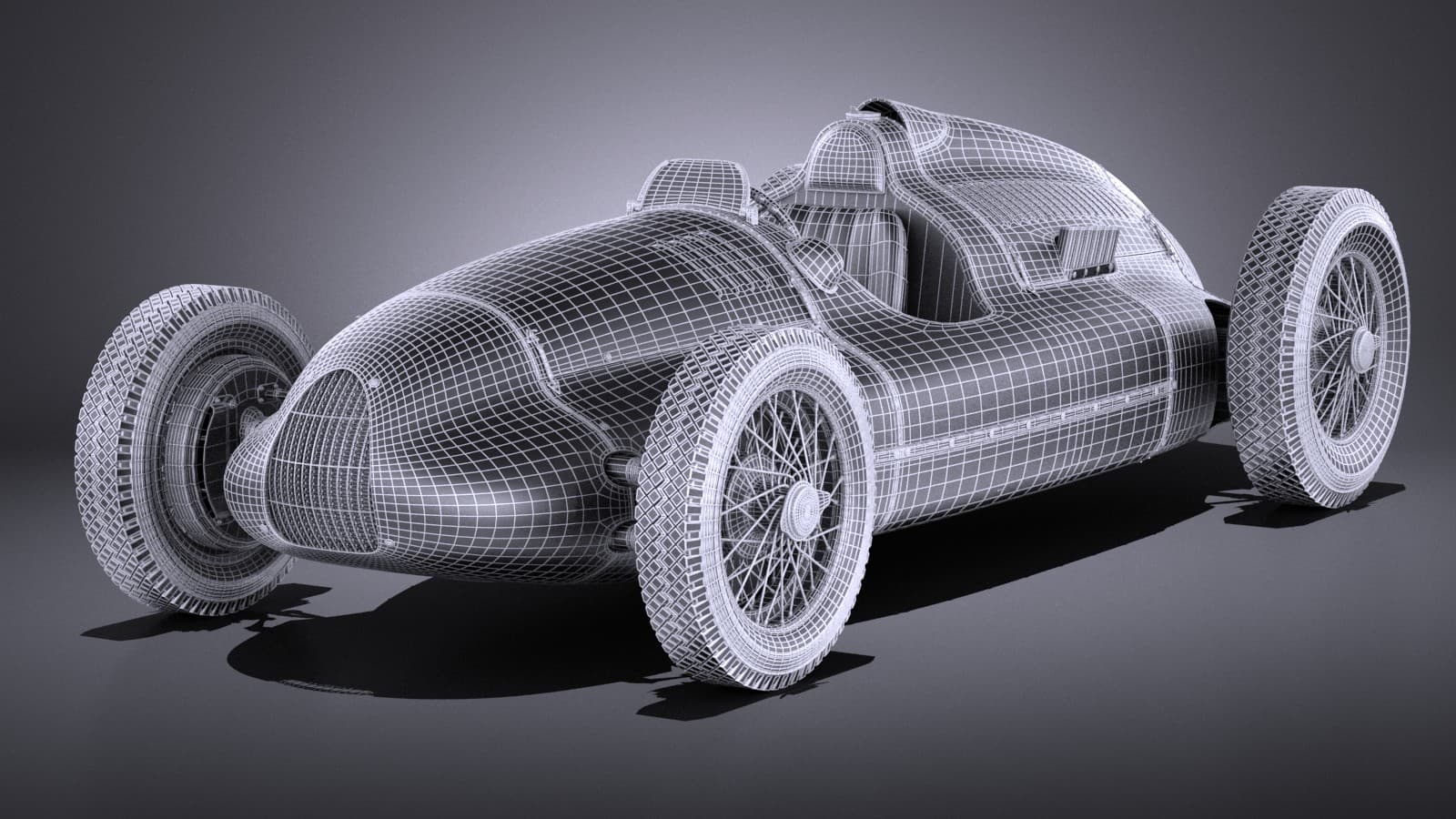 Auto Union Type D 1938 - 3D Model by SQUIR