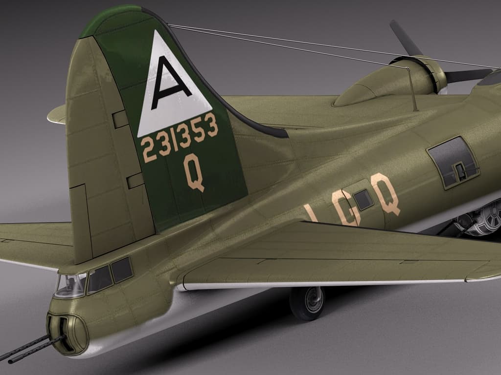 Boeing B-17 Flying Fortress Bomber 3D Model by SQUIR
