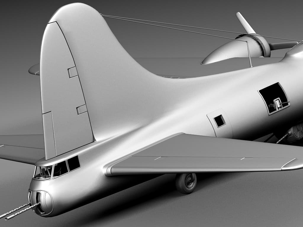 Boeing B-17 Flying Fortress Bomber 3D Model by SQUIR
