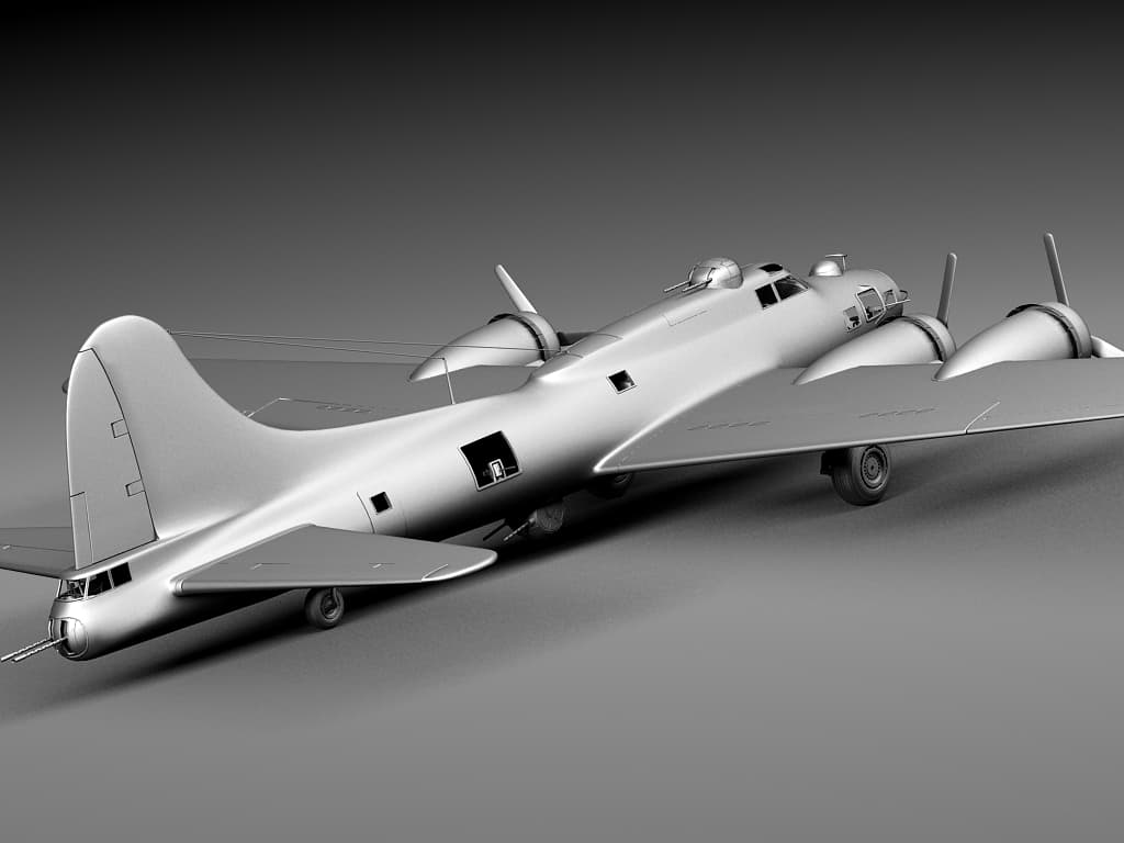 Boeing B-17 Flying Fortress Bomber 3D Model by SQUIR