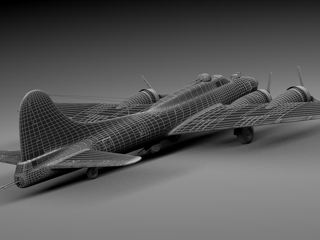 Boeing B-17 Flying Fortress Bomber 3D Model by SQUIR