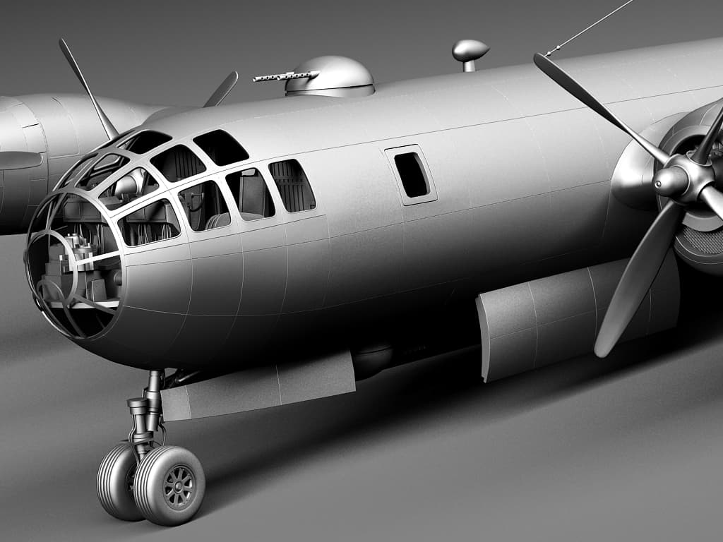 Boeing B-29 Superfortress Bomber 3D Model by SQUIR