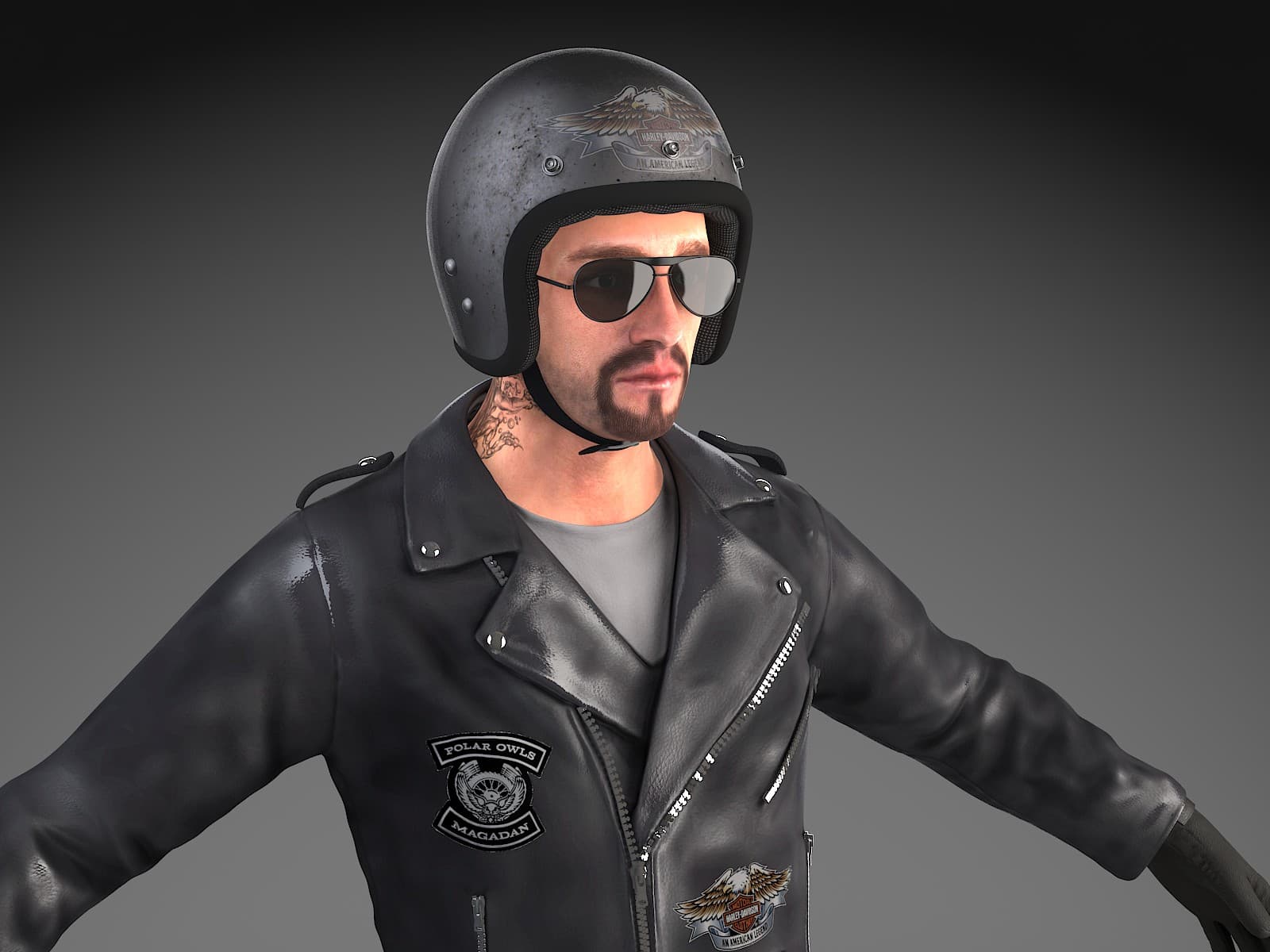 Classic Biker Harley Rider - 3D Model by SQUIR