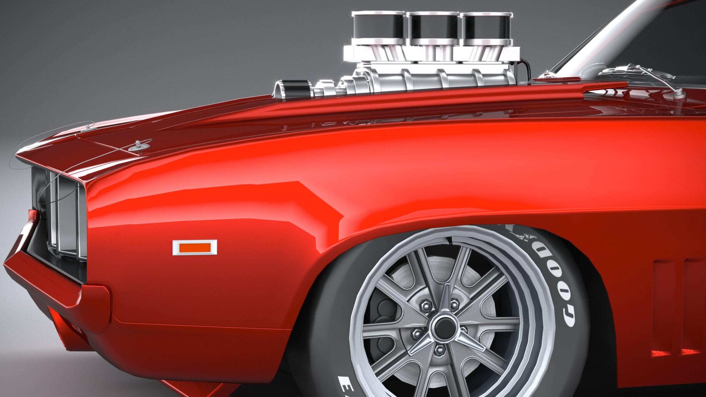 Classic Muscle Car - 3D Model by SQUIR