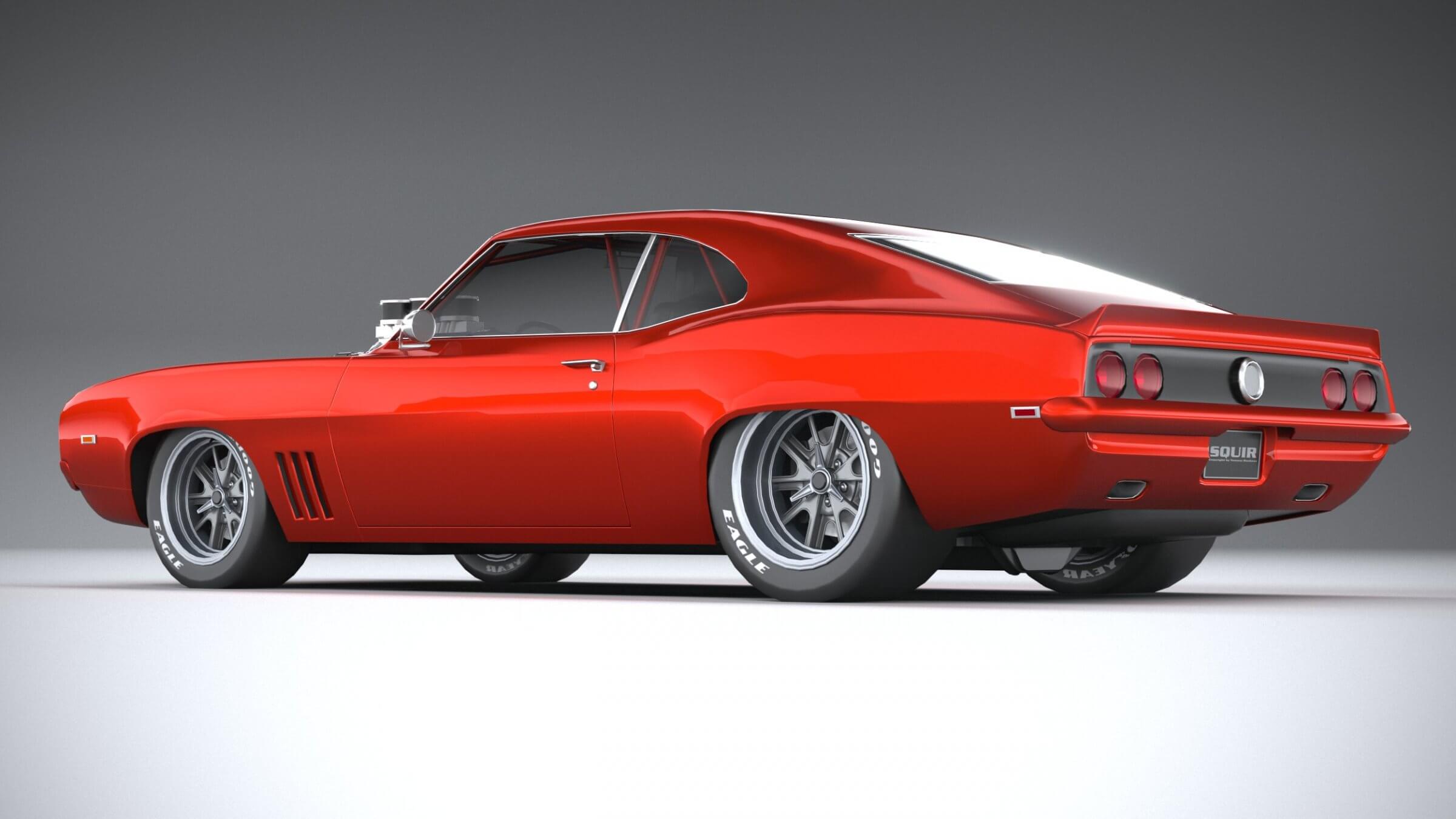 Classic Muscle Car - 3D Model by SQUIR